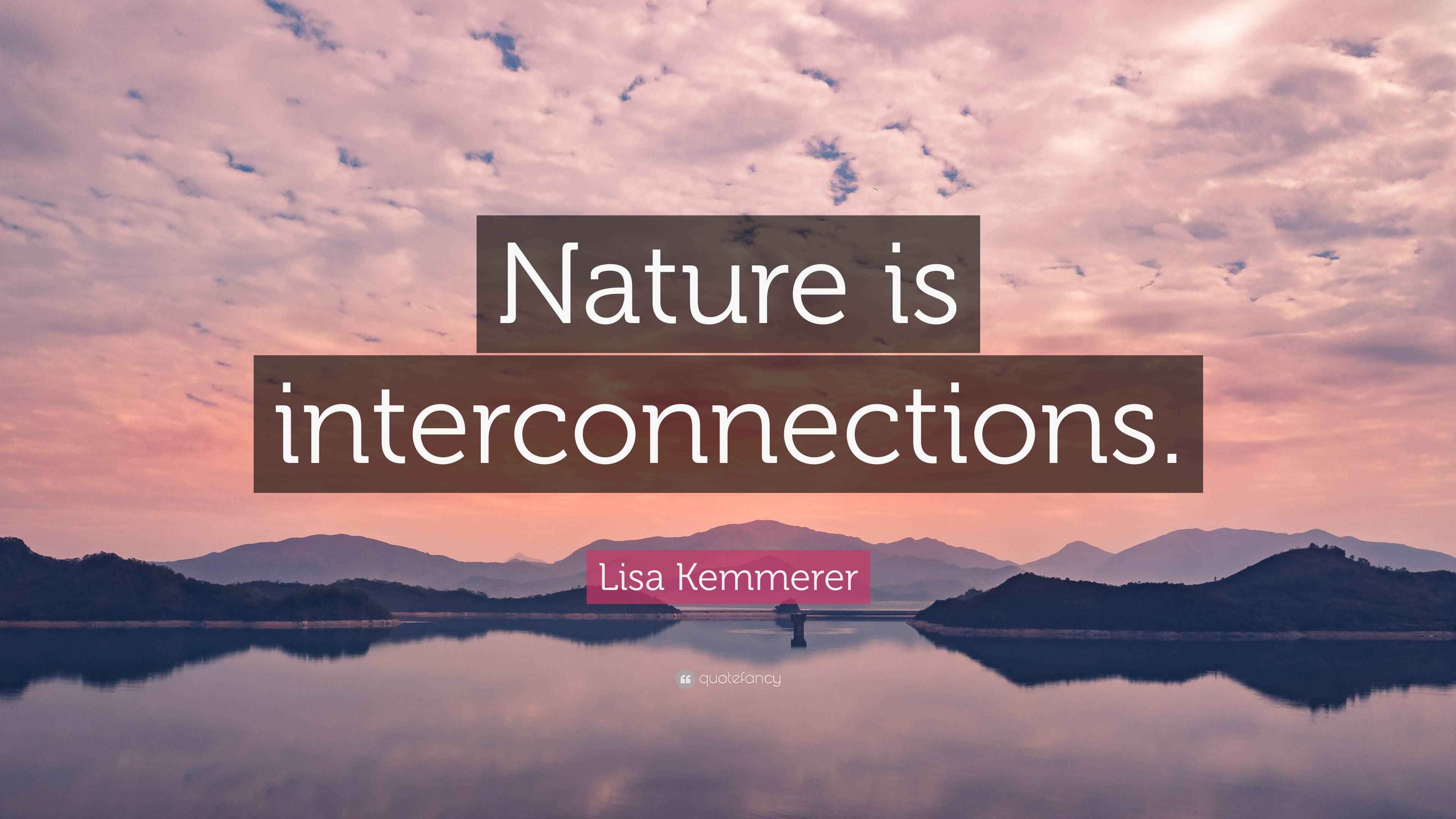 Lisa Kemmerer Quote: “Nature is interconnections.”