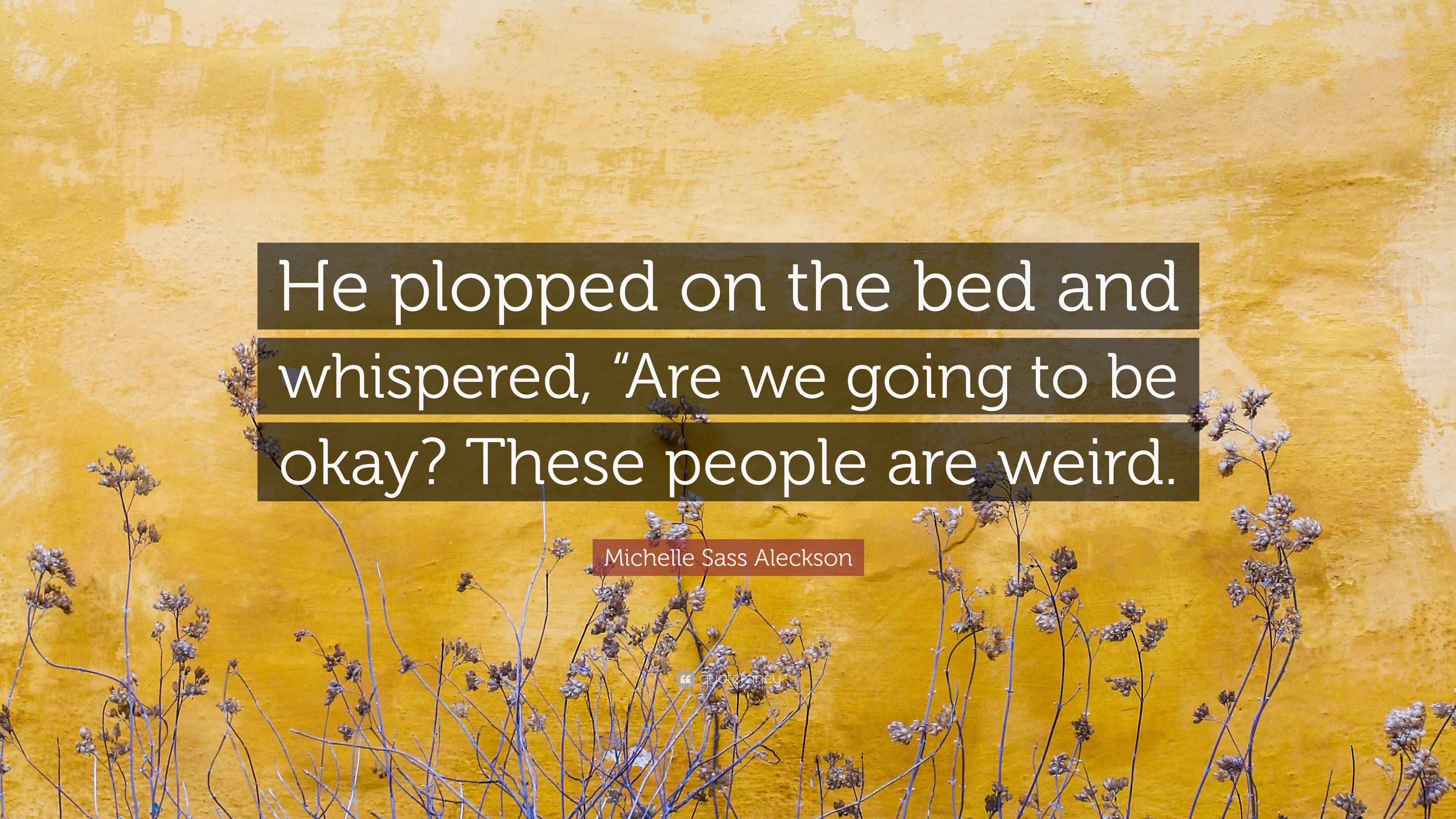 Michelle Sass Aleckson Quote: “He plopped on the bed and whispered ...