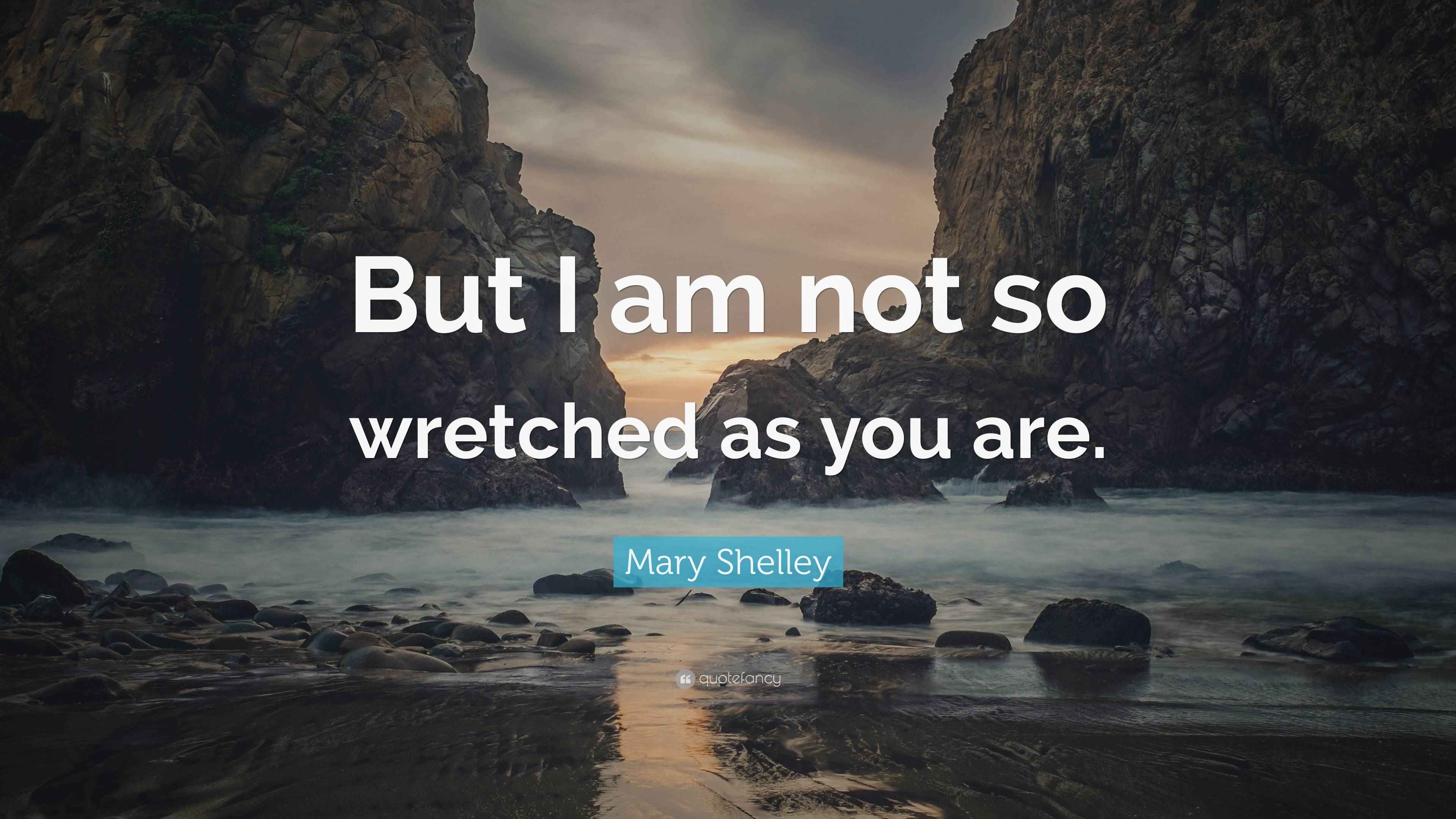 Mary Shelley Quote: “But I am not so wretched as you are.”