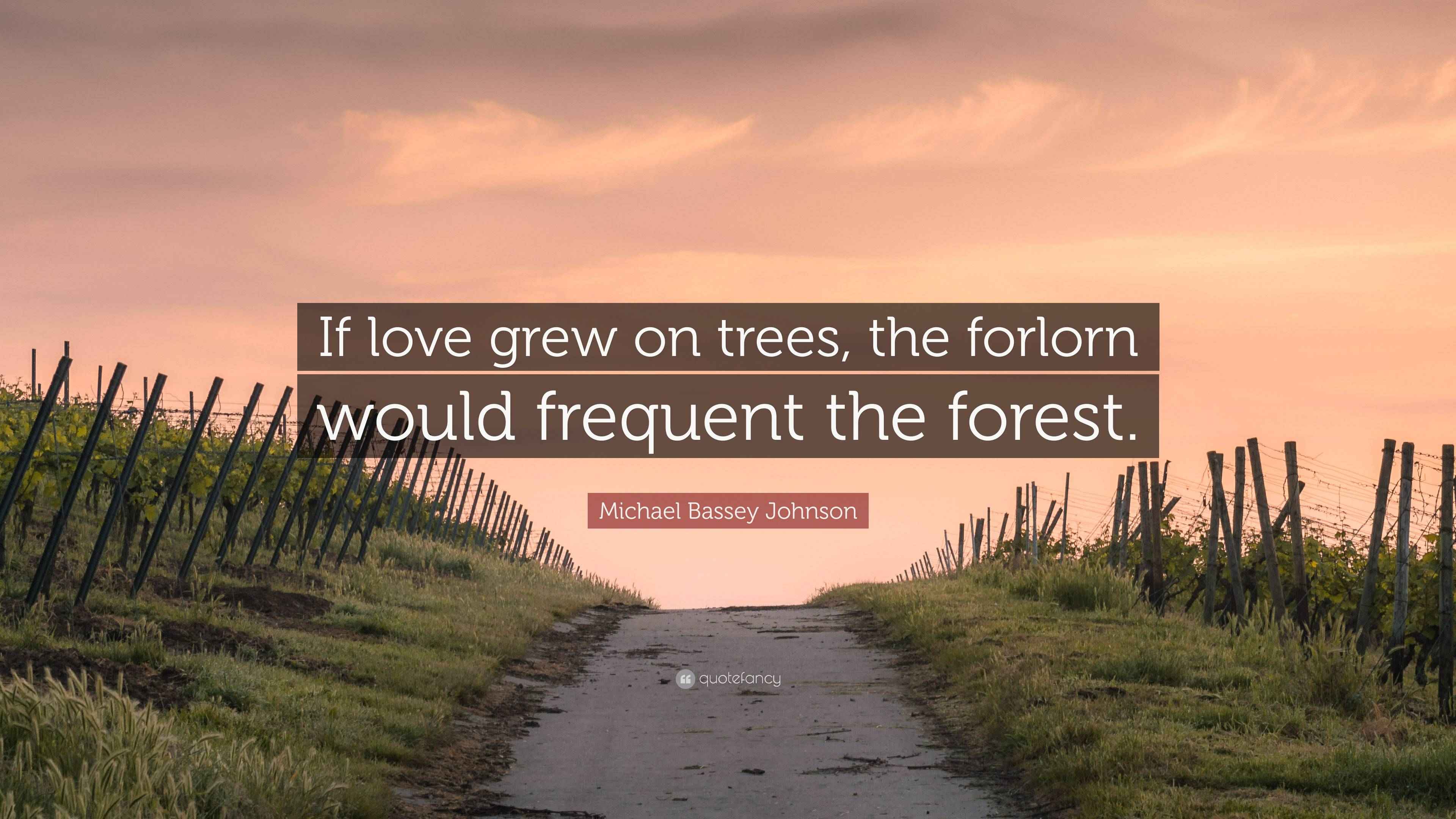 Michael Bassey Johnson Quote: “If love grew on trees, the forlorn would ...