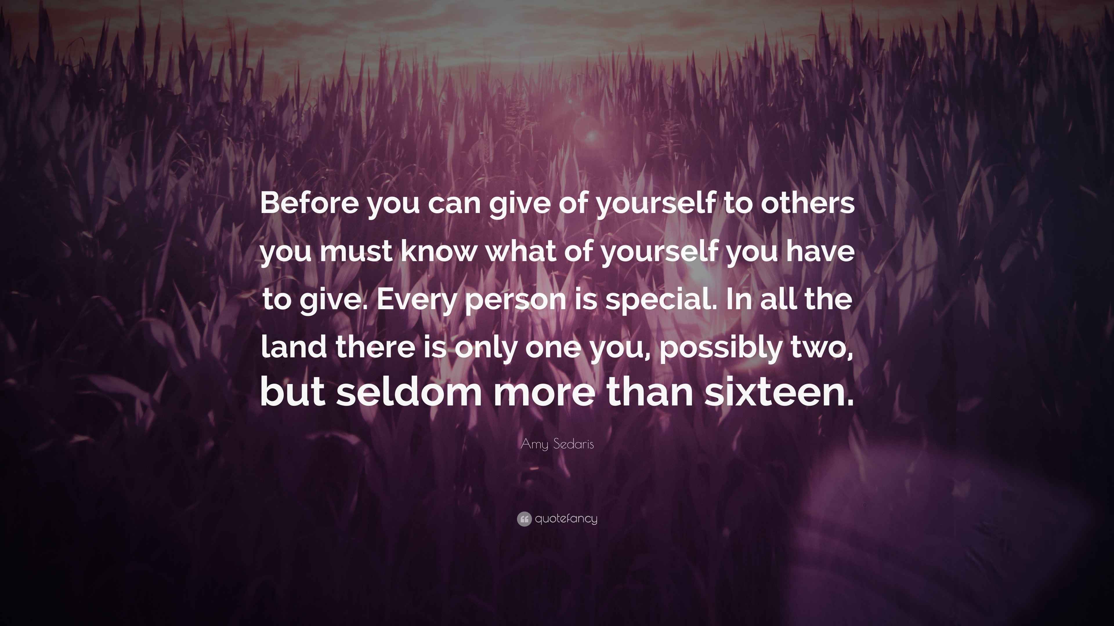 Amy Sedaris Quote: “Before you can give of yourself to others you must ...