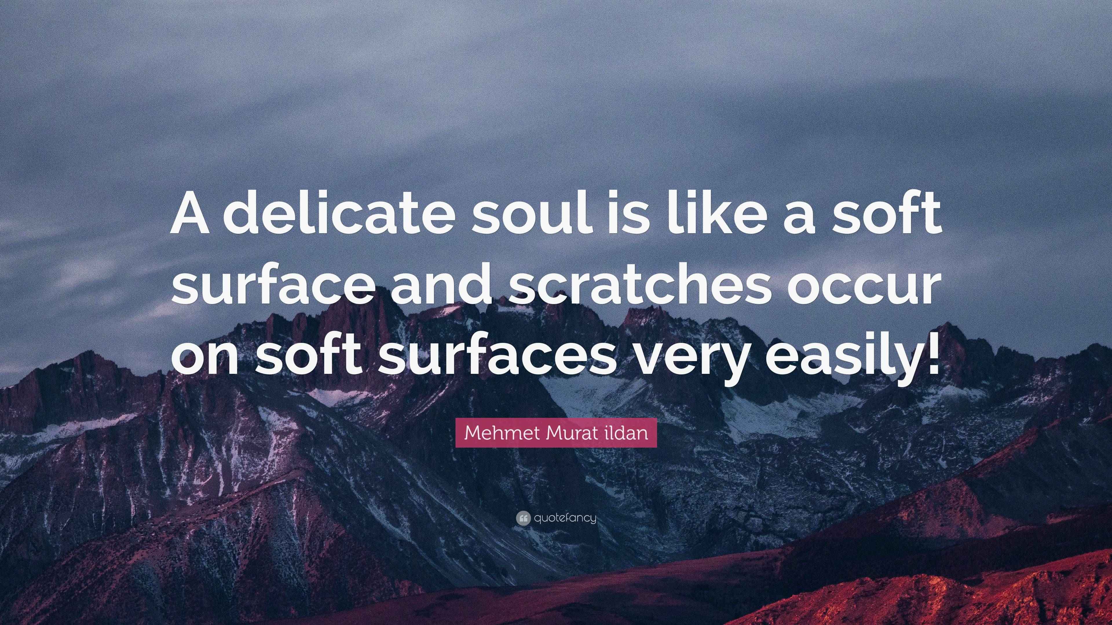Mehmet Murat ildan Quote: “A delicate soul is like a soft surface and ...