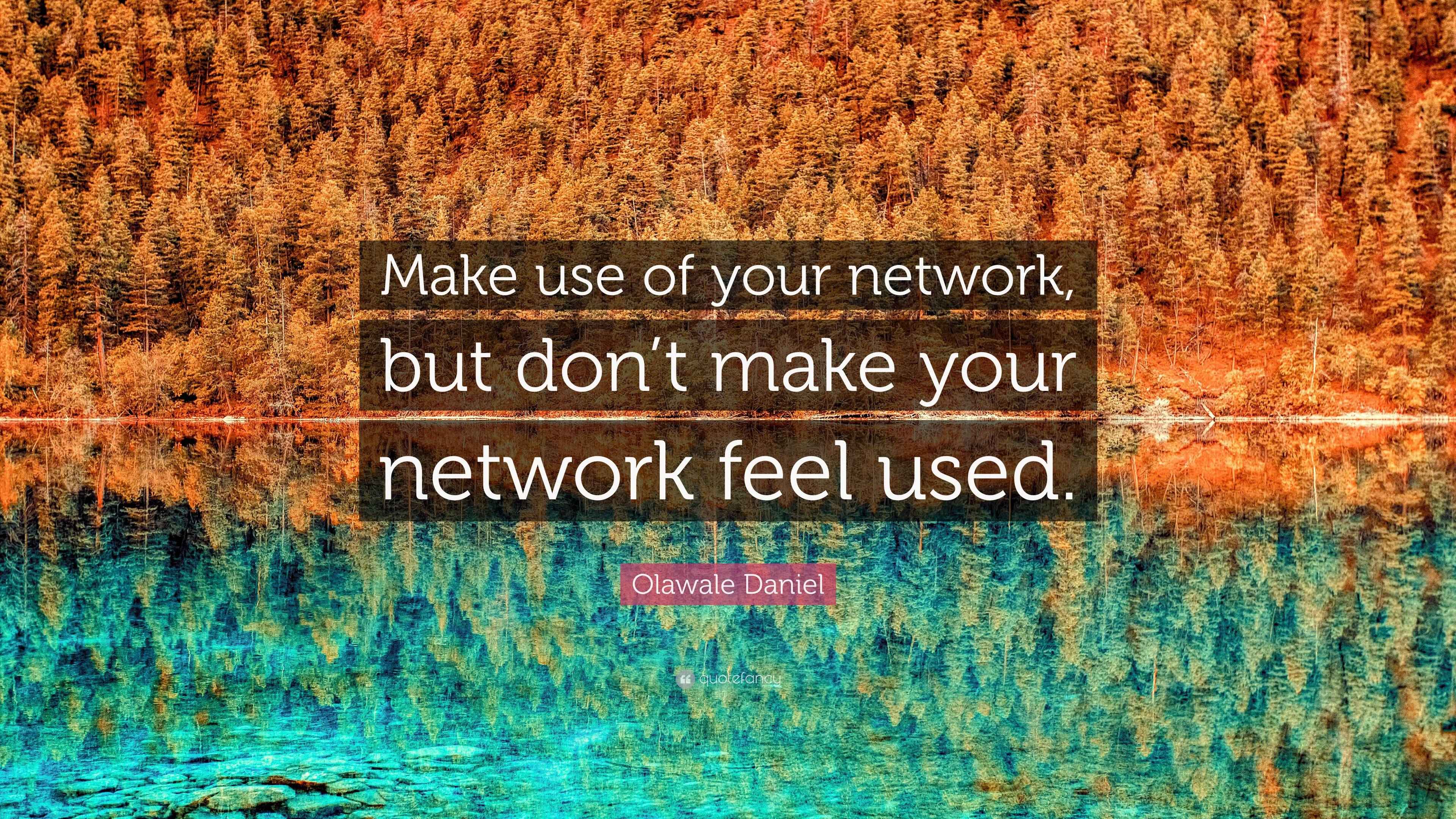 Olawale Daniel Quote: “Make use of your network, but don’t make your ...
