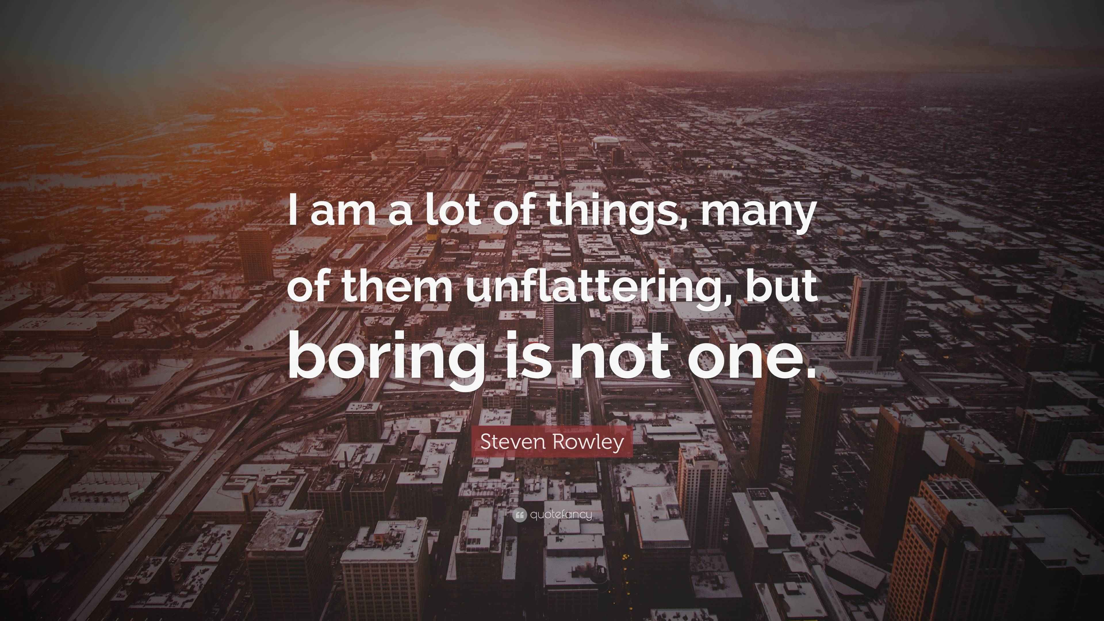 Steven Rowley Quote: “I am a lot of things, many of them unflattering ...