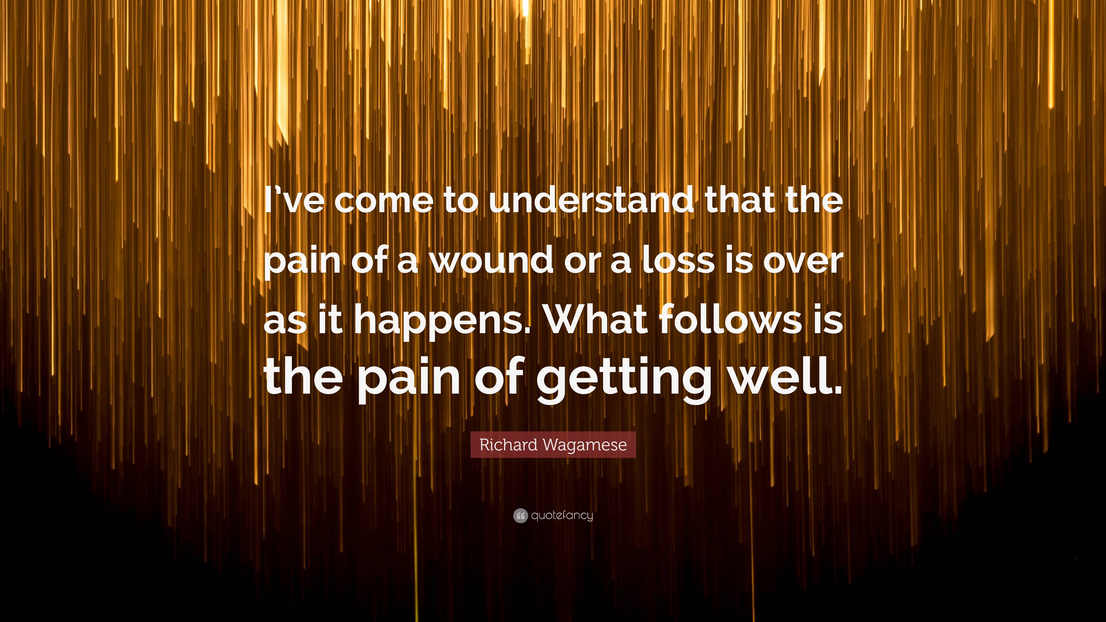 Richard Wagamese Quote: “I’ve come to understand that the pain of a ...