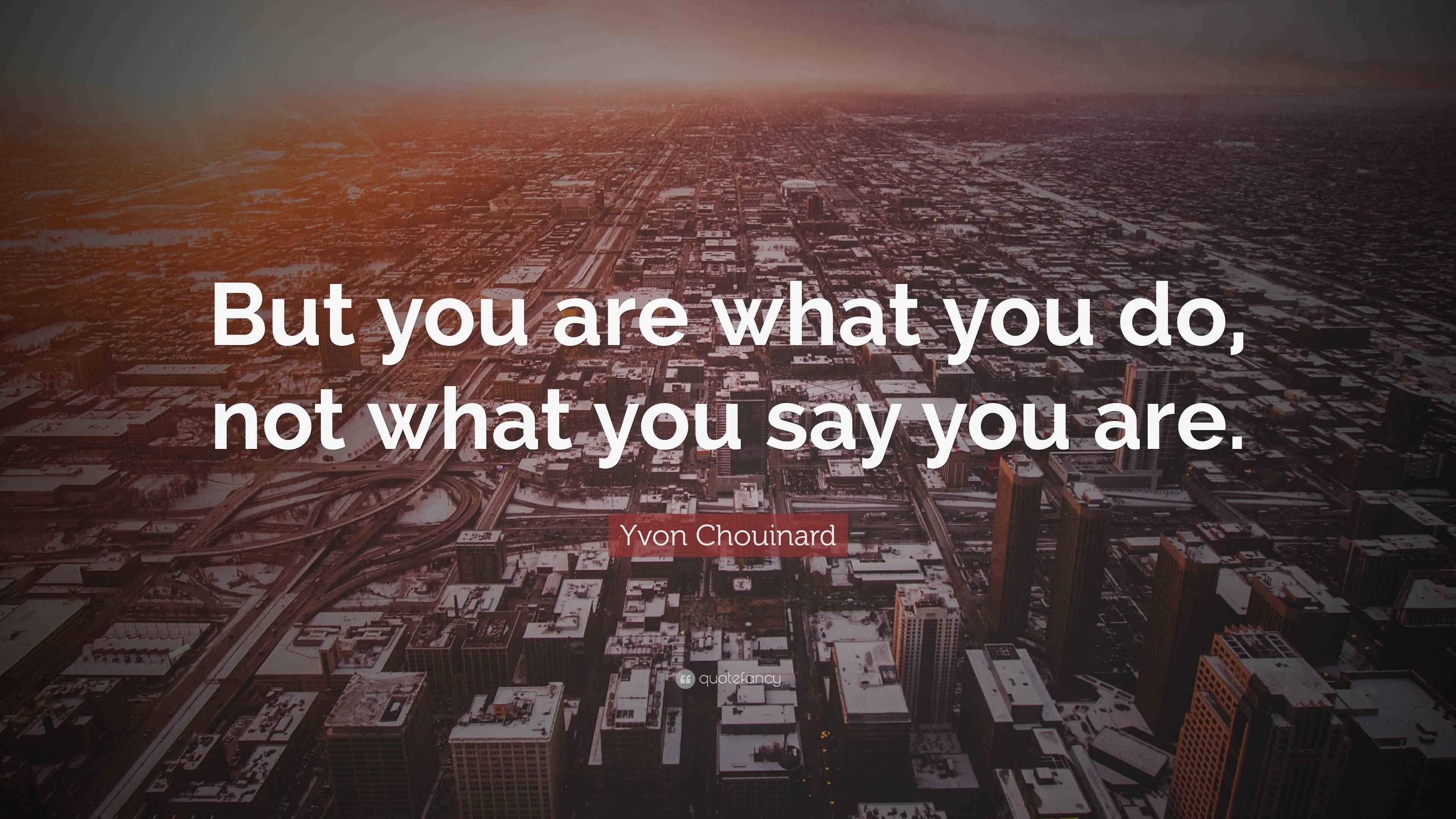 Yvon Chouinard Quote: “But you are what you do, not what you say you are.”