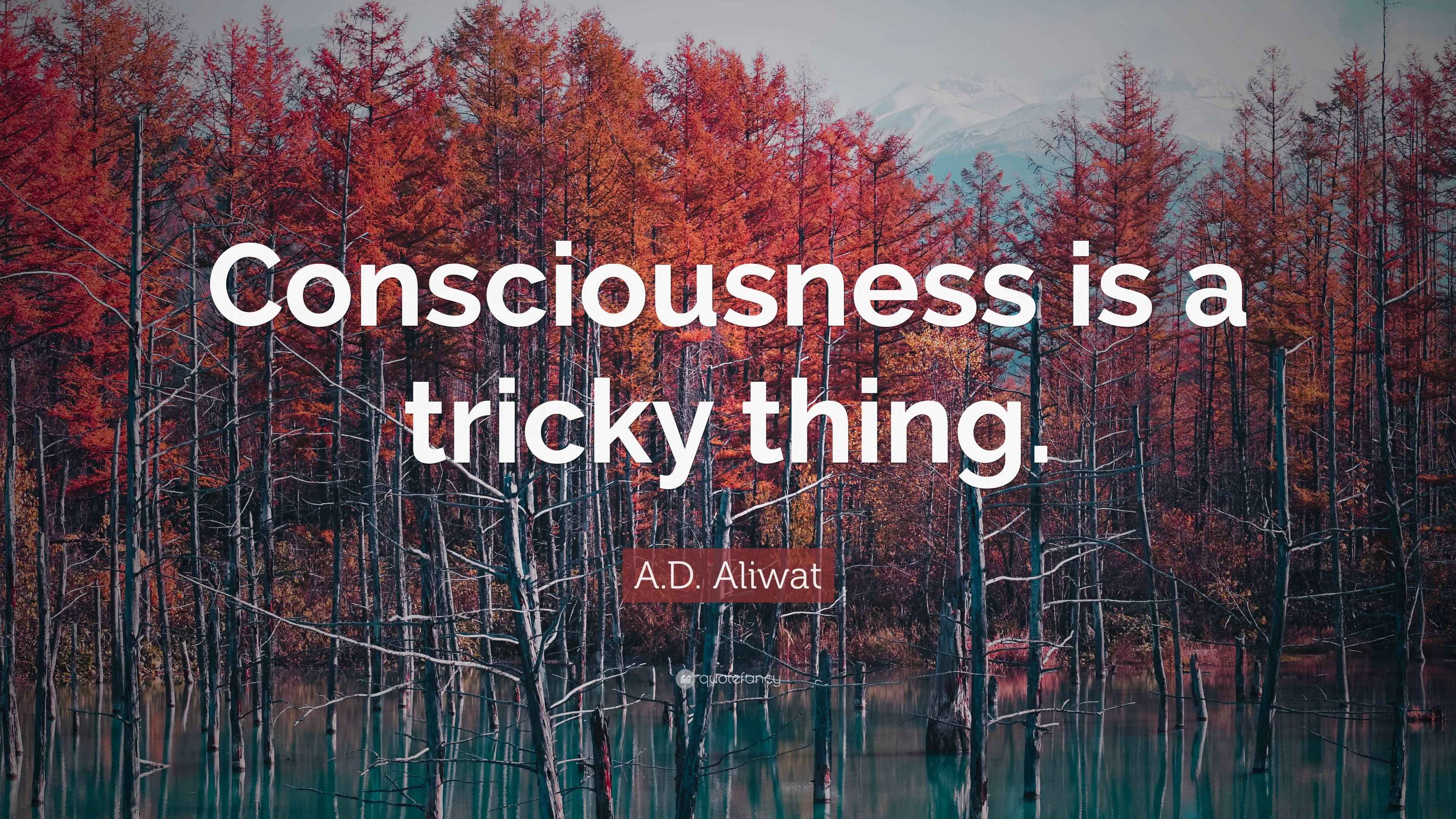 A.D. Aliwat Quote: “Consciousness is a tricky thing.”