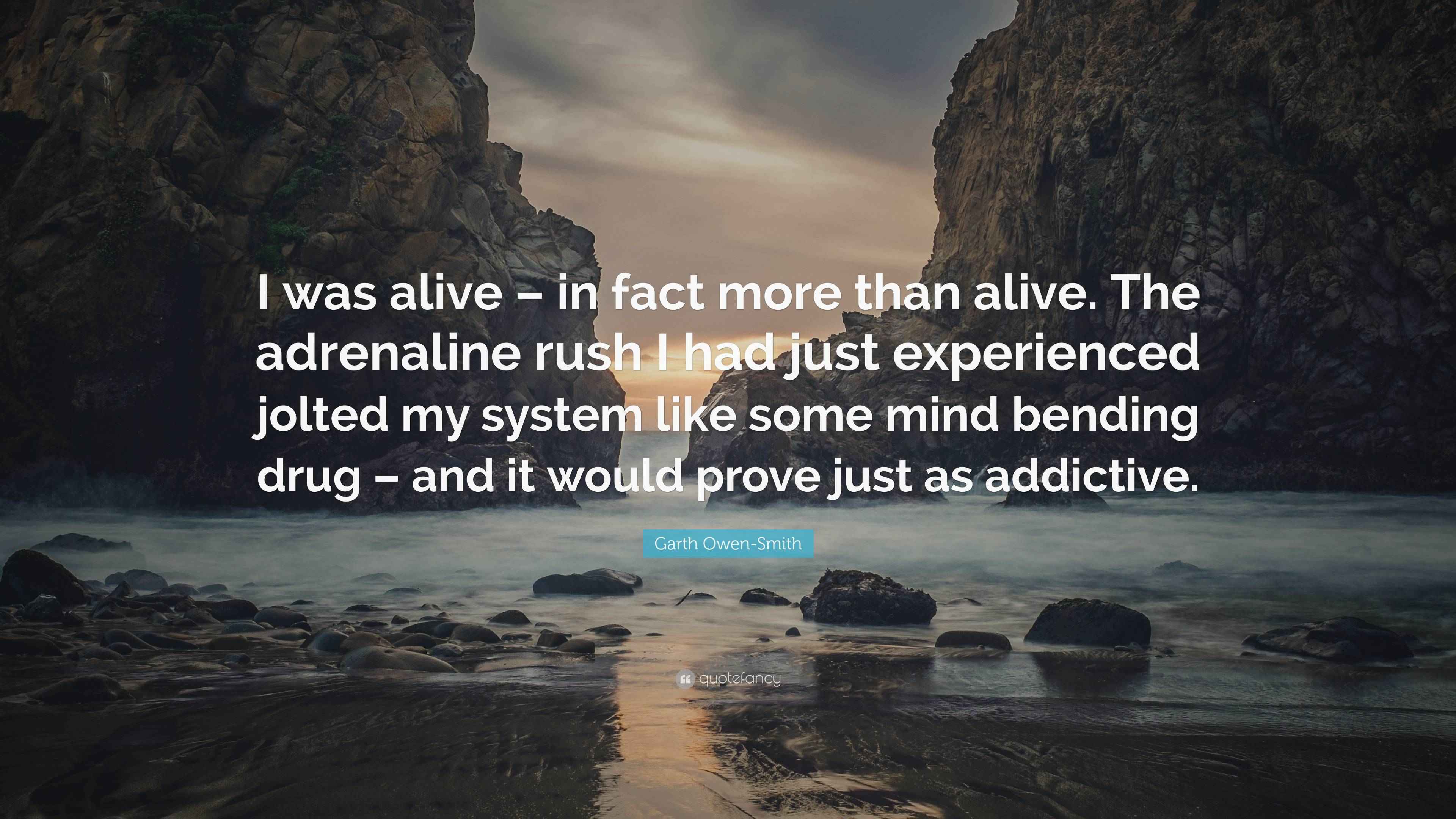 Garth Owen-Smith Quote: “I was alive – in fact more than alive. The ...