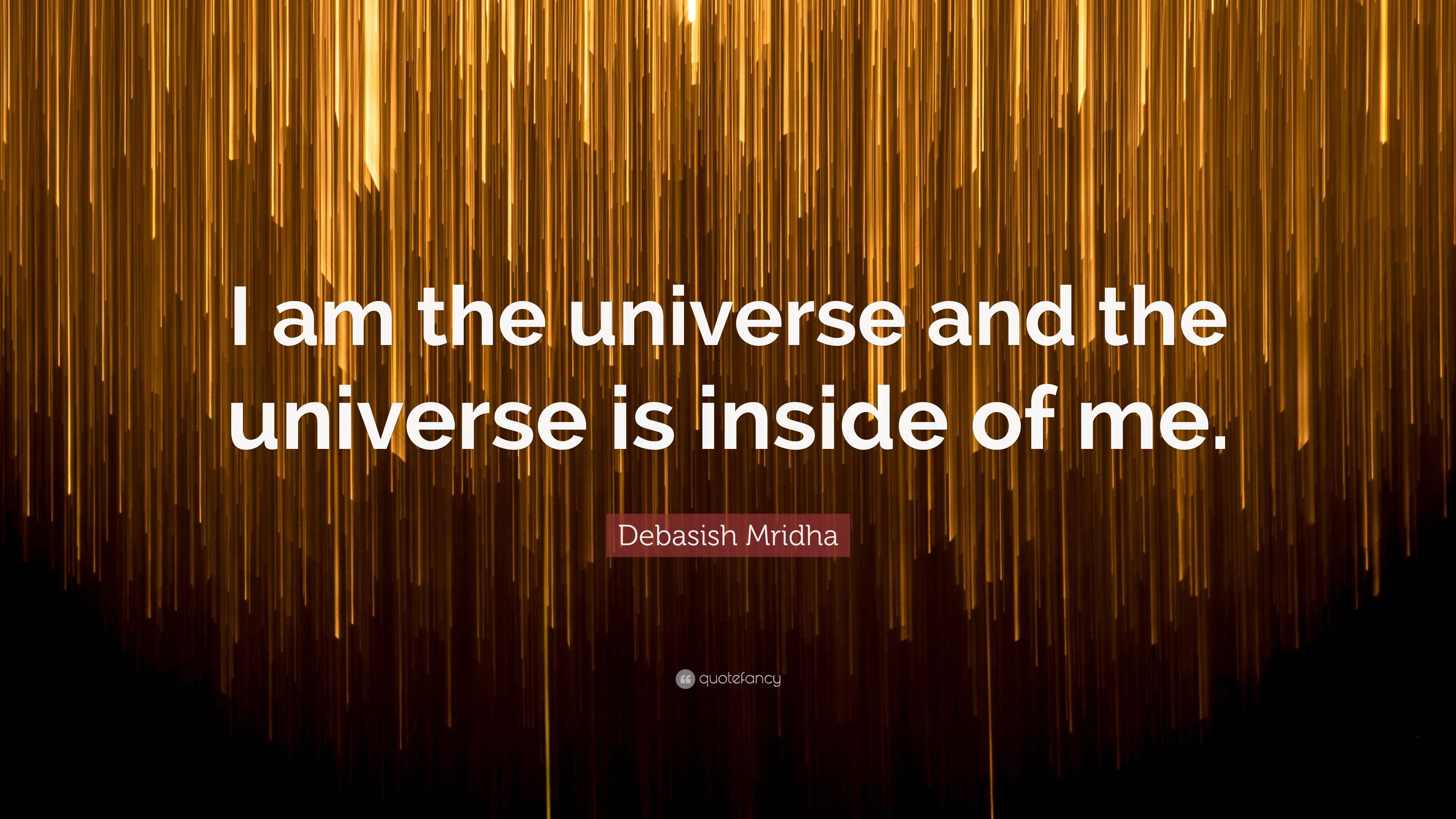 Debasish Mridha Quote: “I am the universe and the universe is inside of ...