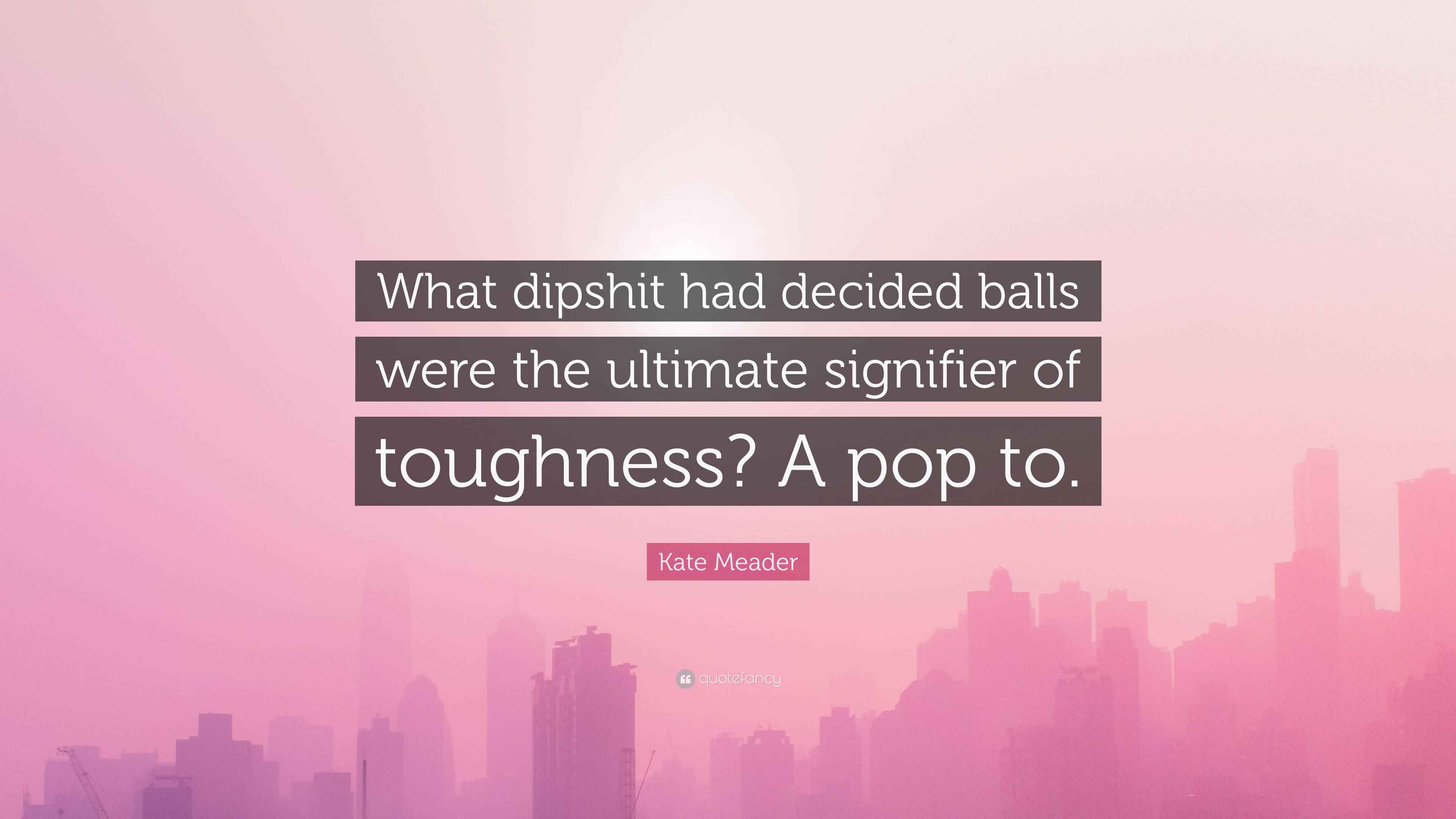 Kate Meader Quote: “What dipshit had decided balls were the ultimate ...
