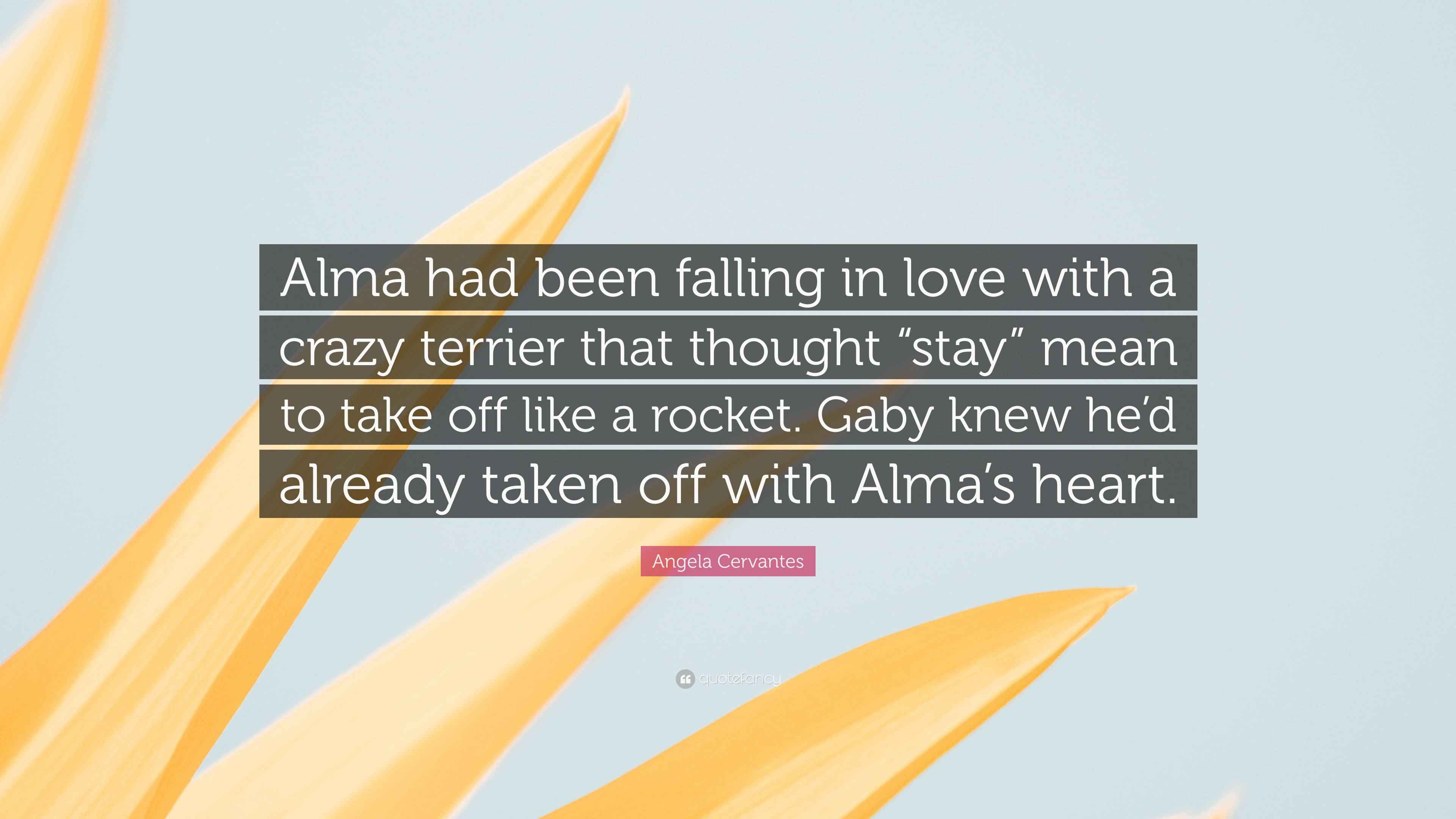 Angela Cervantes Quote: “Alma had been falling in love with a crazy ...