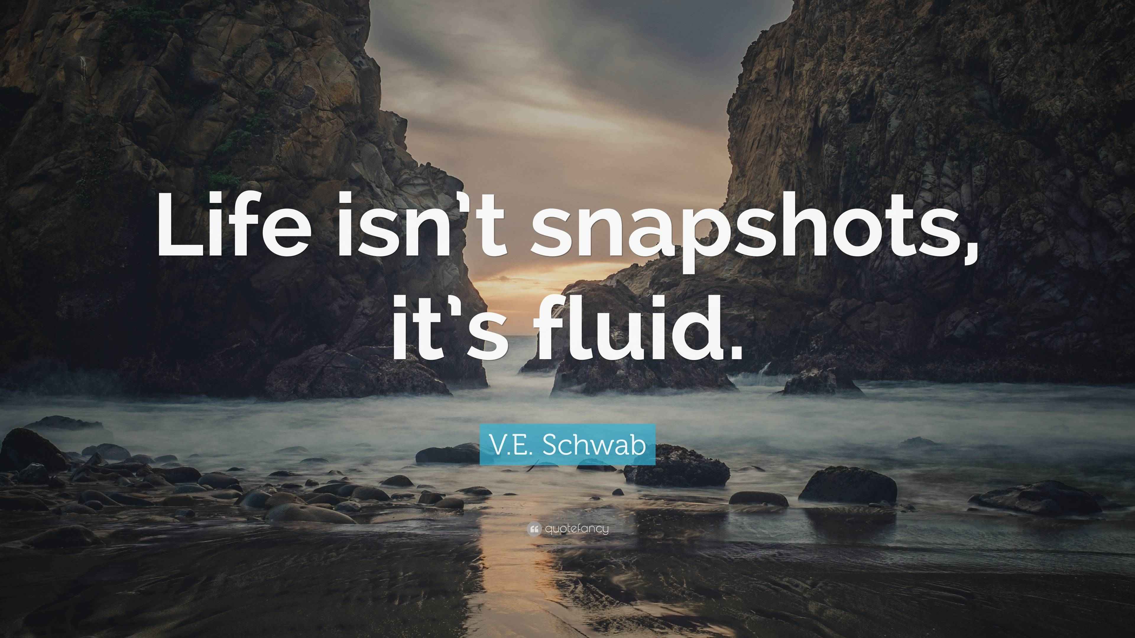 V.E. Schwab Quote: “Life isn’t snapshots, it’s fluid.”