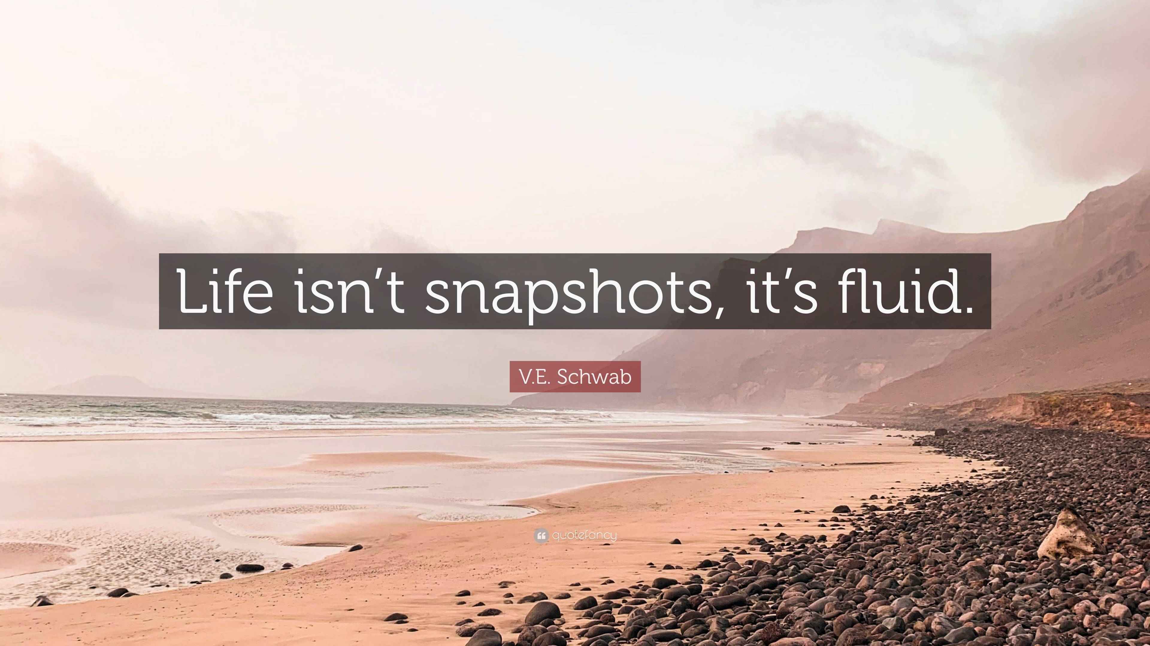 V.E. Schwab Quote: “Life isn’t snapshots, it’s fluid.”