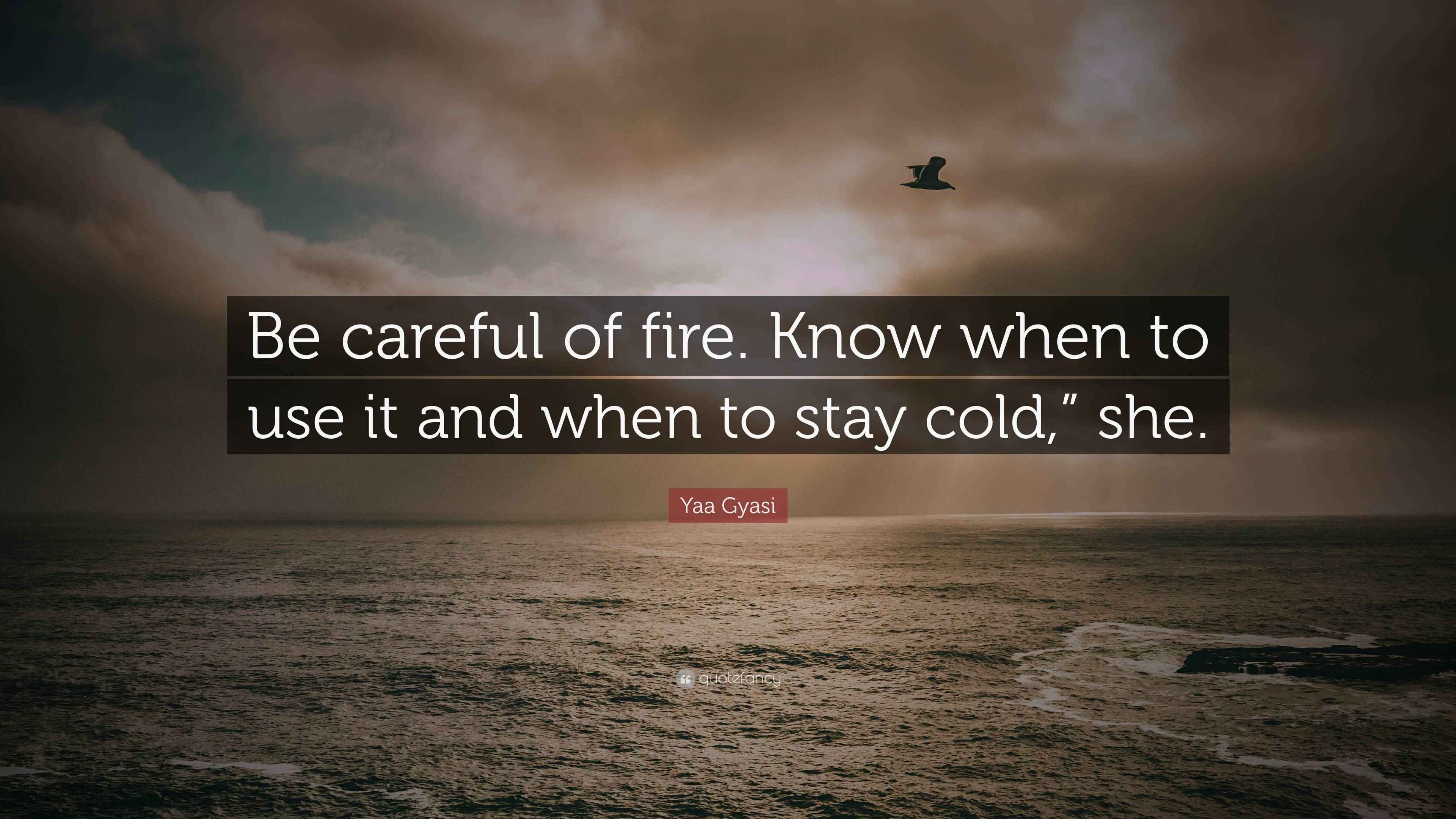 Yaa Gyasi Quote: “Be careful of fire. Know when to use it and when to ...