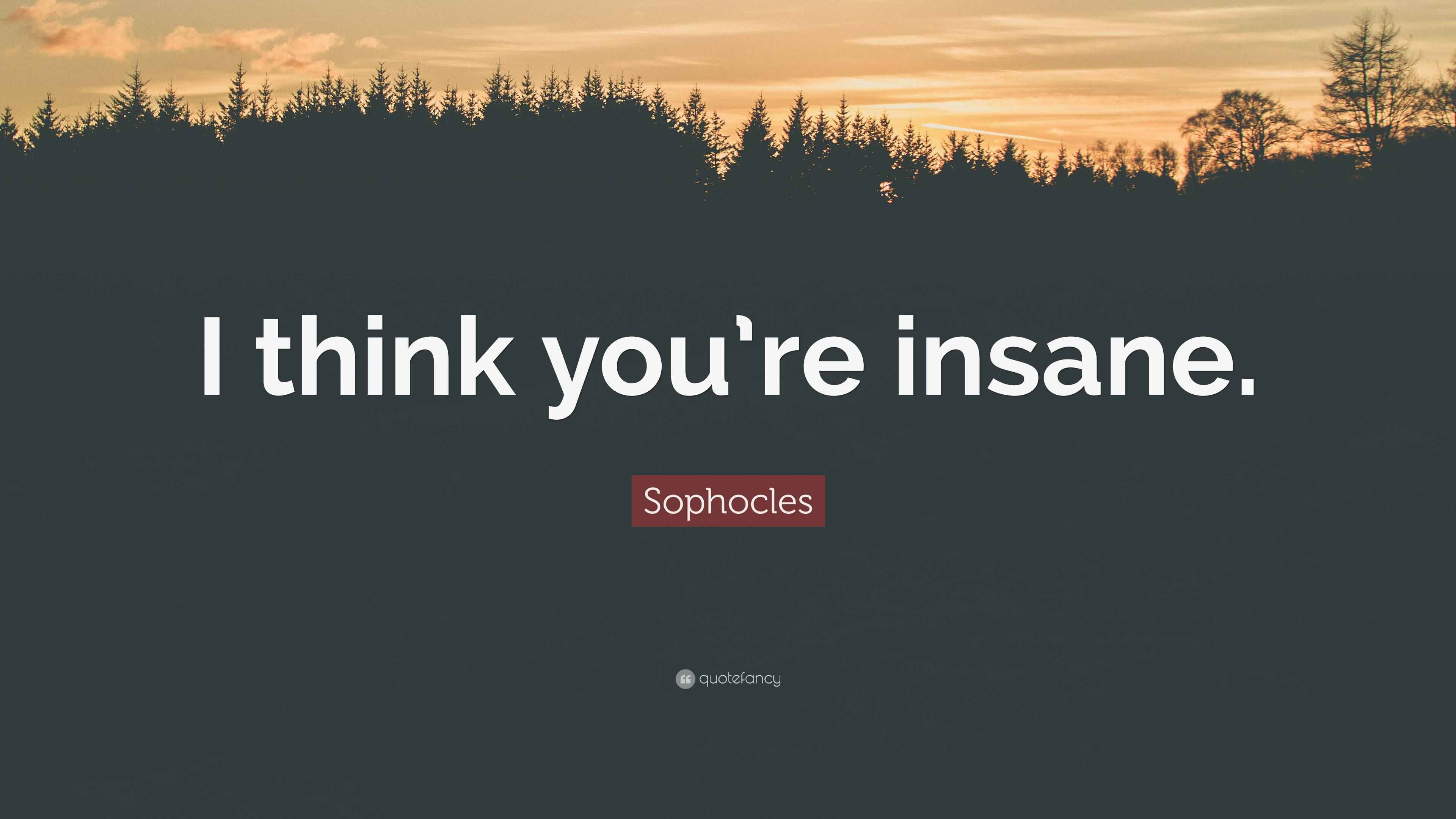 Sophocles Quote: “I think you’re insane.”