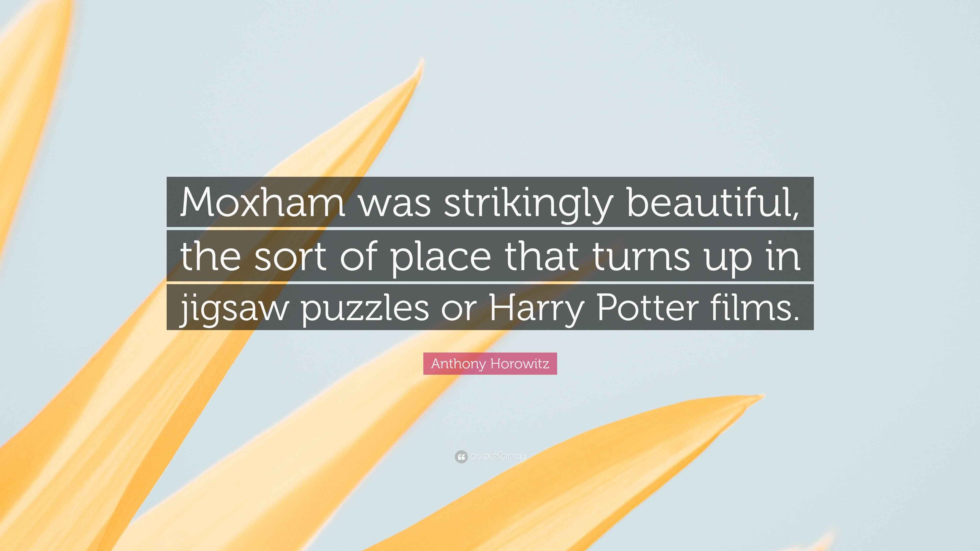 Anthony Horowitz Quote: “Moxham was strikingly beautiful, the sort of ...