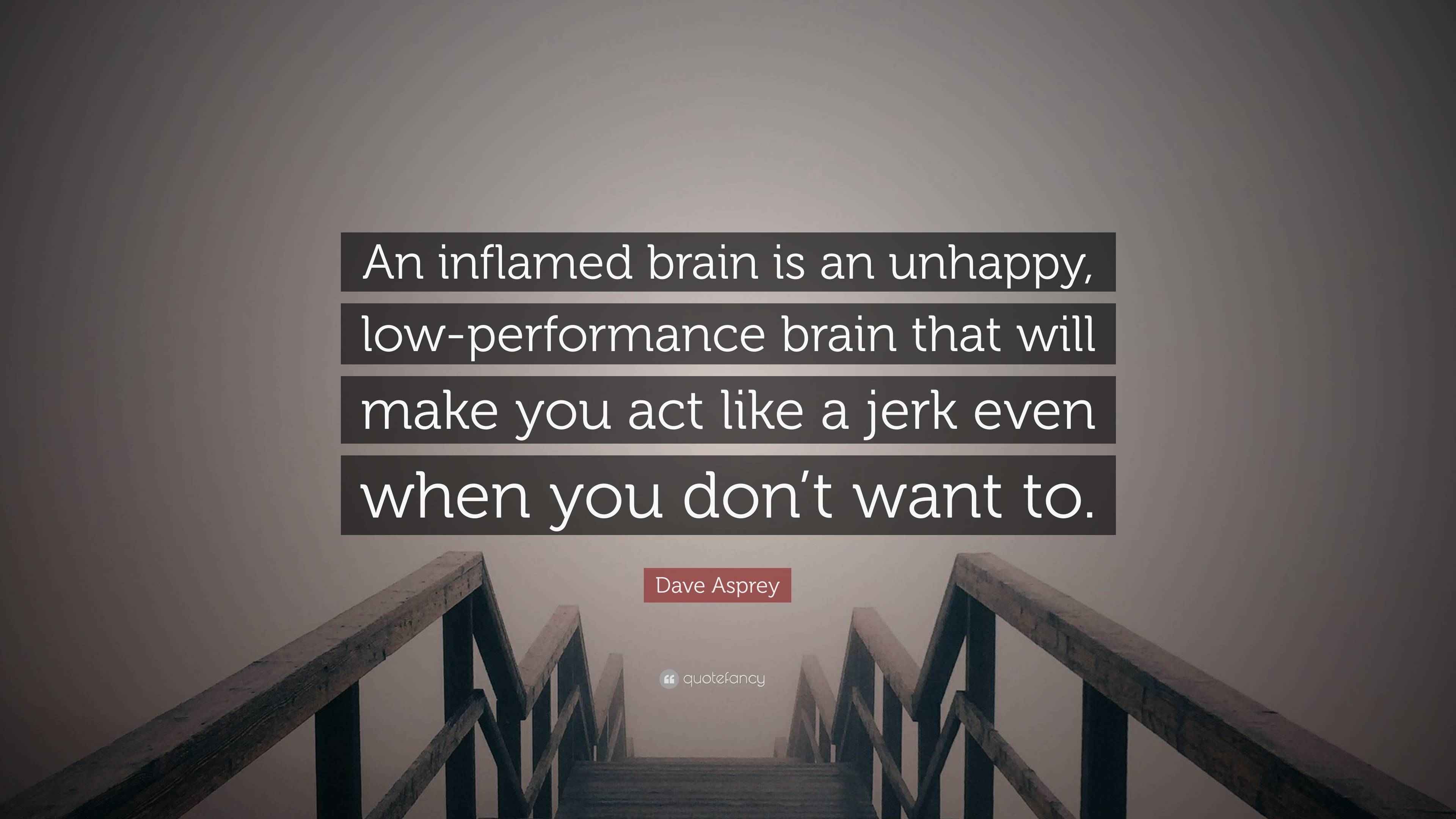 Dave Asprey Quote: “An inflamed brain is an unhappy, low-performance ...