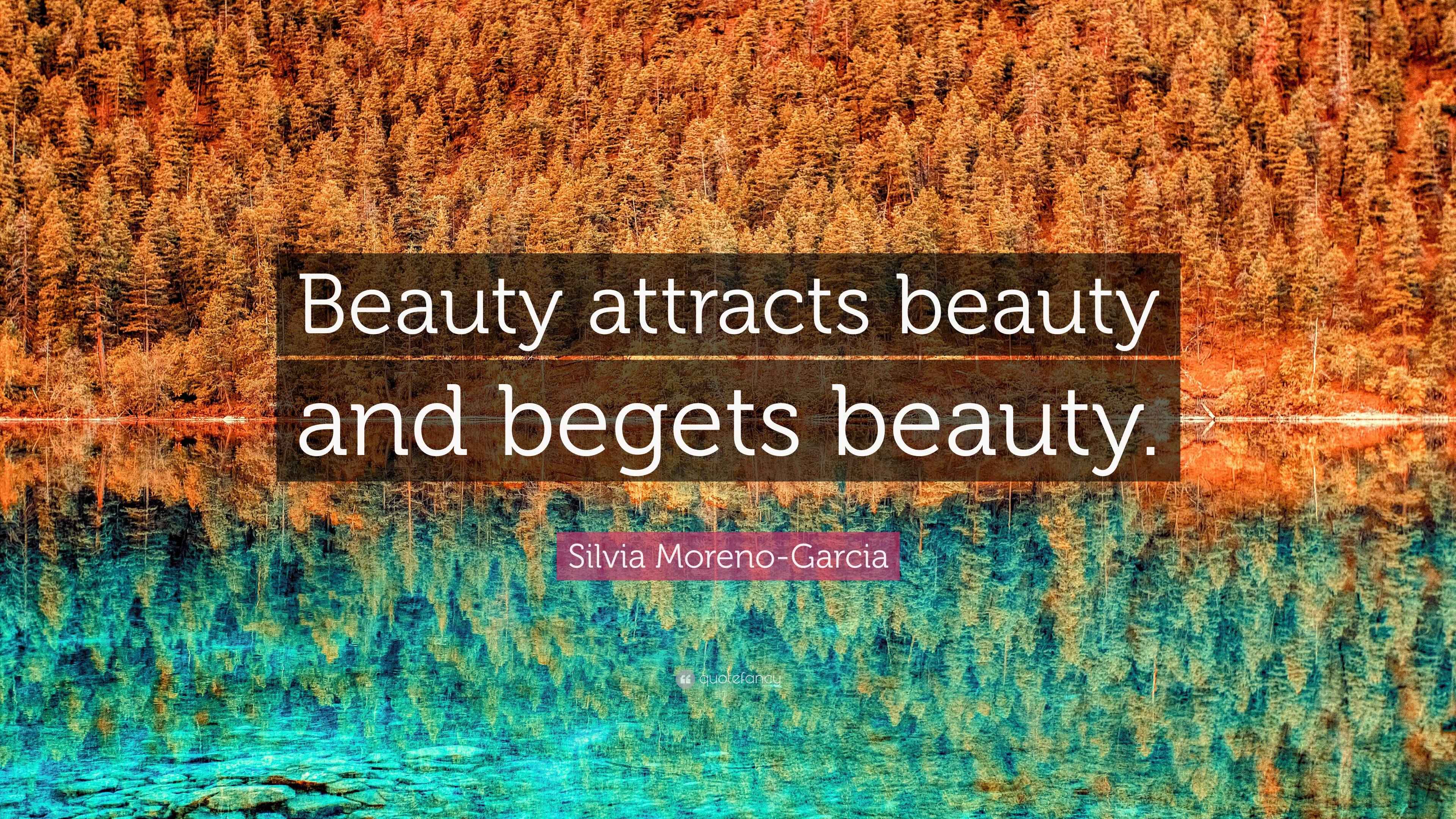 Silvia Moreno-Garcia Quote: “Beauty attracts beauty and begets beauty.”