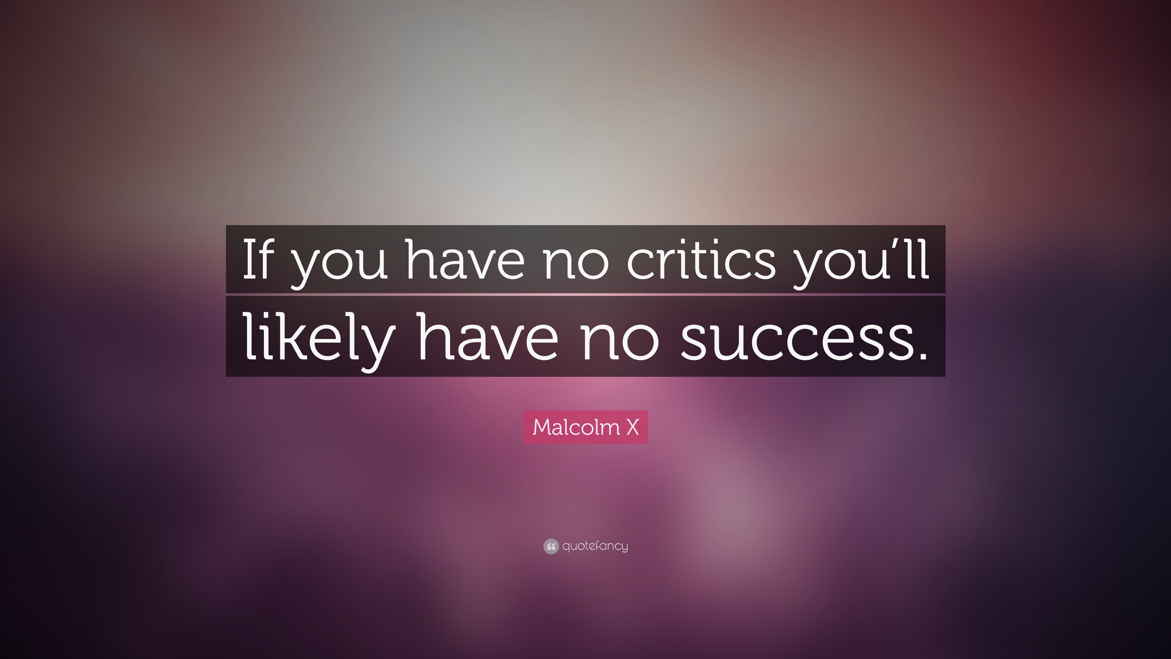 Malcolm X Quote: “If you have no critics you’ll likely have no success.”