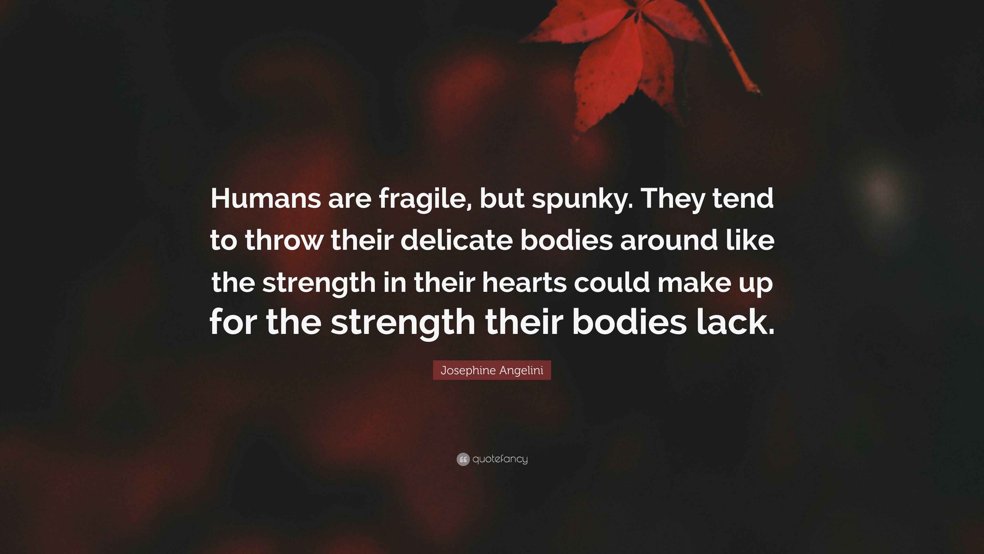 Josephine Angelini Quote: “Humans are fragile, but spunky. They tend to ...