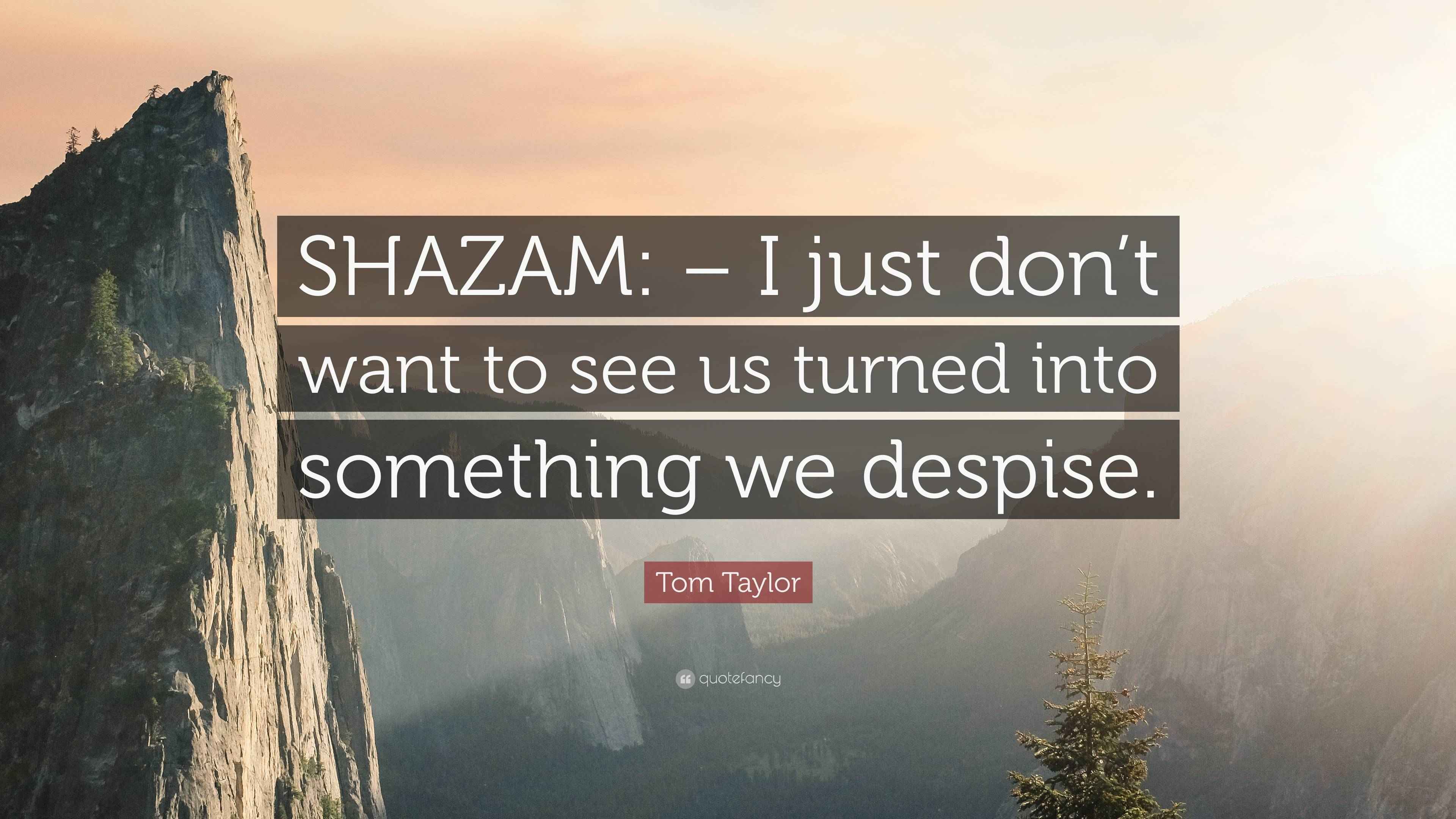 Tom Taylor Quote: “SHAZAM: – I just don’t want to see us turned into ...