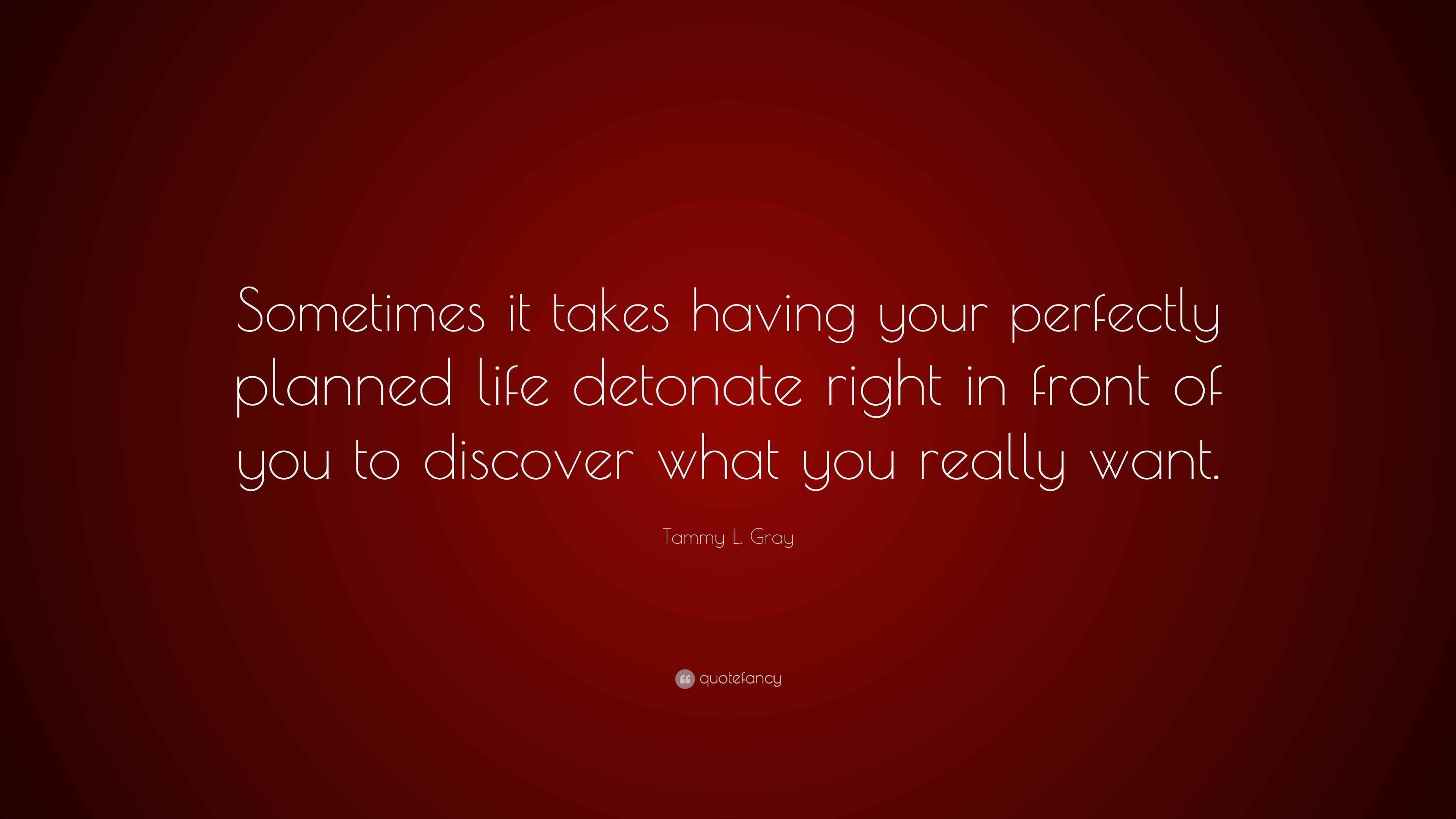 Tammy L. Gray Quote: “Sometimes it takes having your perfectly planned ...
