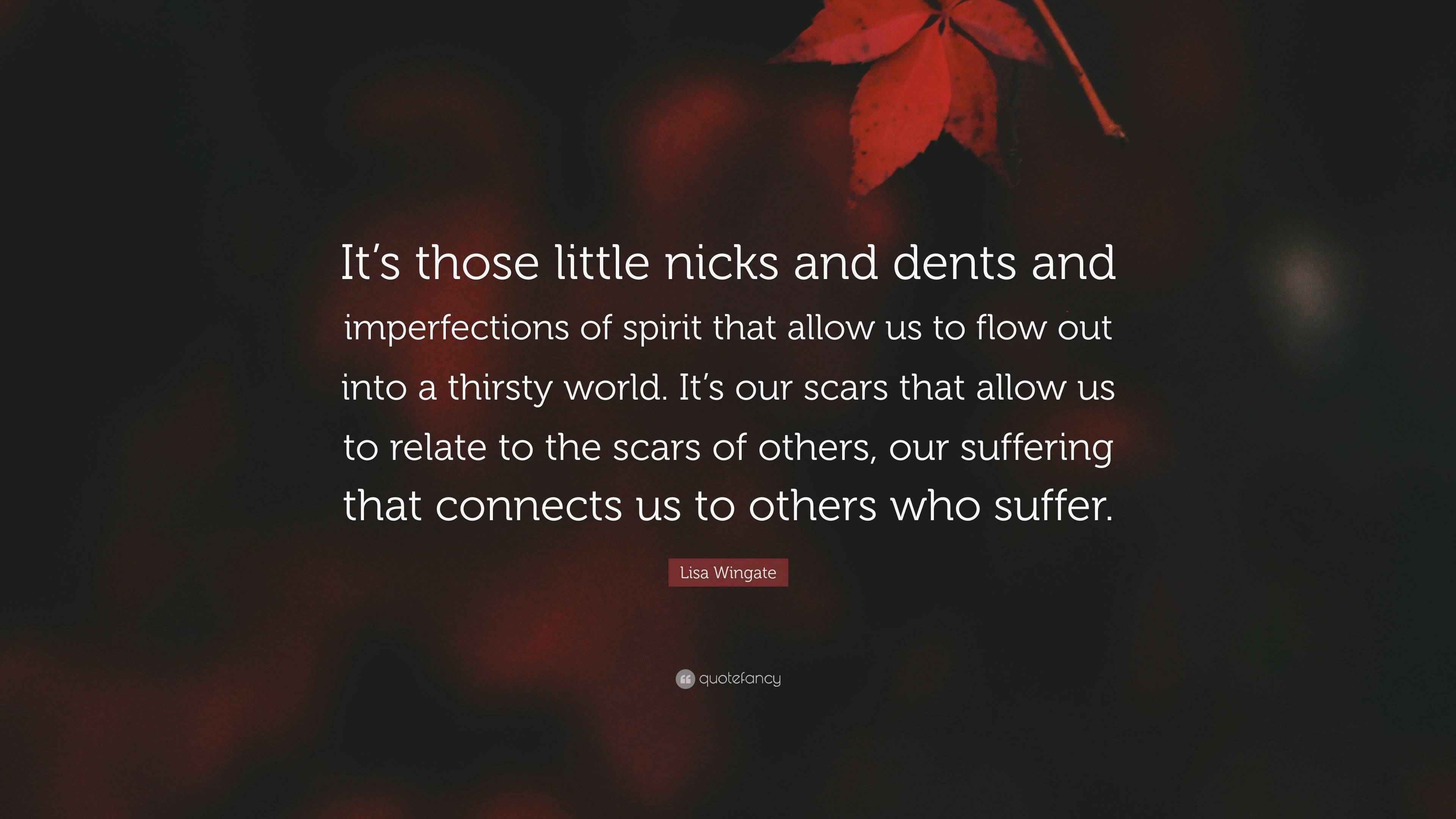 Lisa Wingate Quote: “It’s those little nicks and dents and ...
