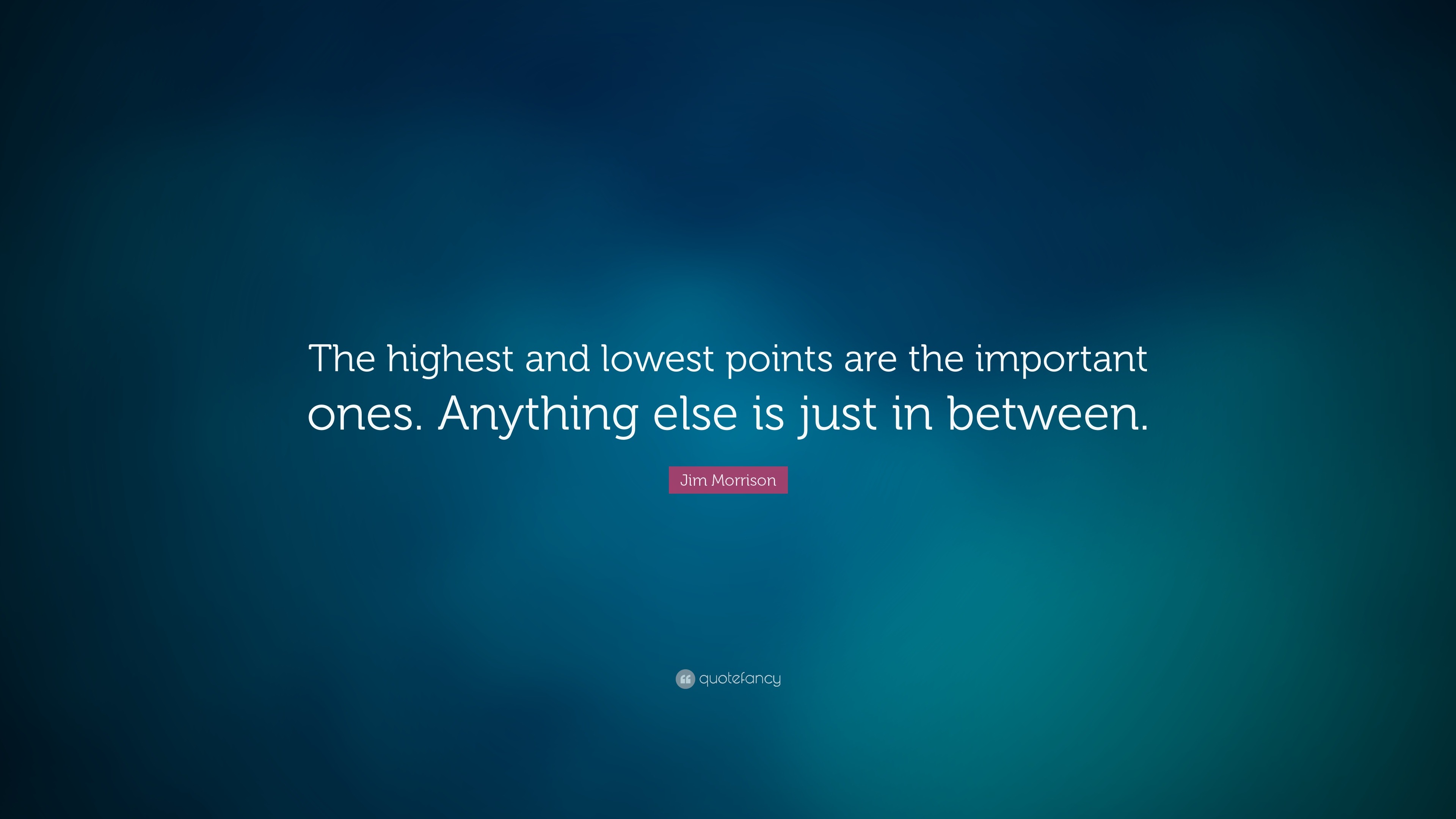 Jim Morrison Quote: “The highest and lowest points are the important ...
