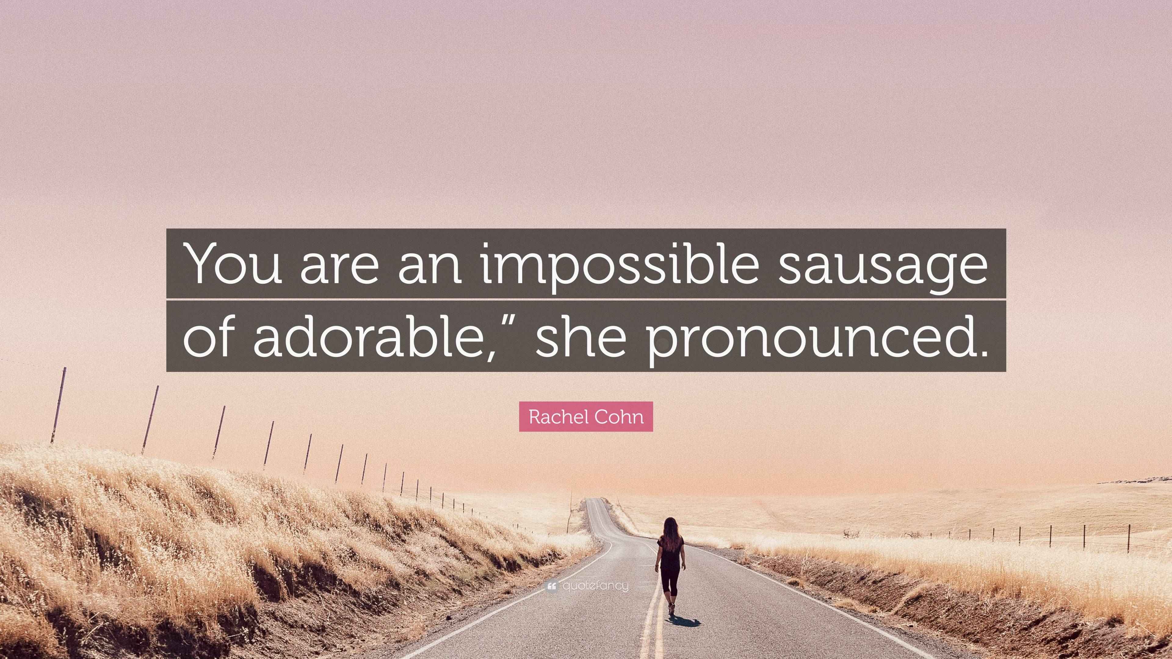 Rachel Cohn Quote: “You are an impossible sausage of adorable,” she ...