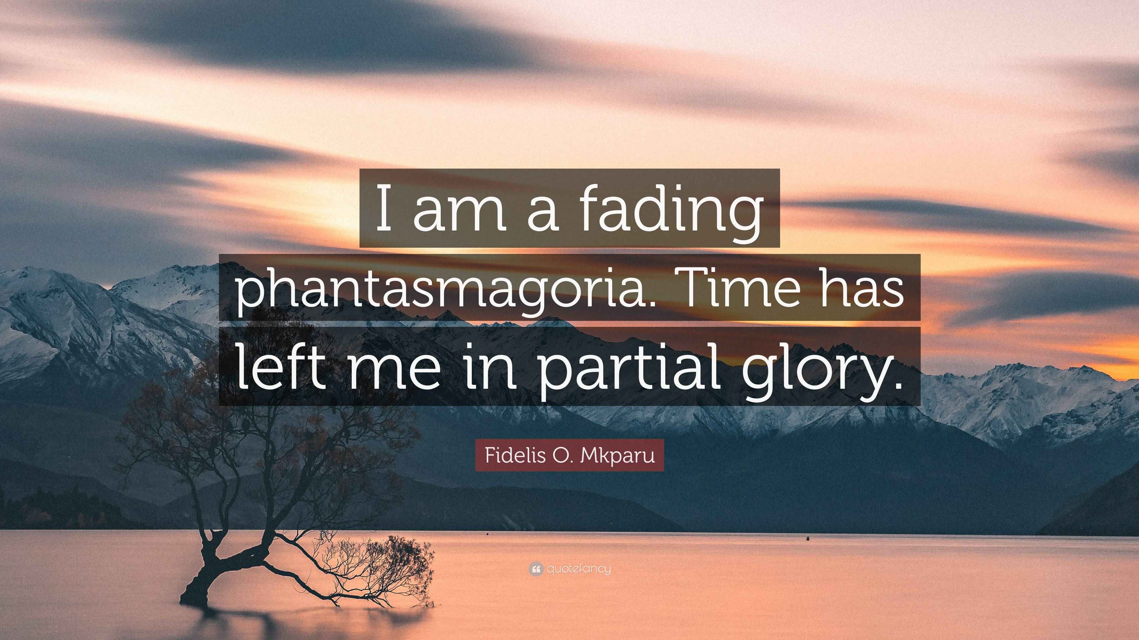 Fidelis O. Mkparu Quote: “I am a fading phantasmagoria. Time has left ...