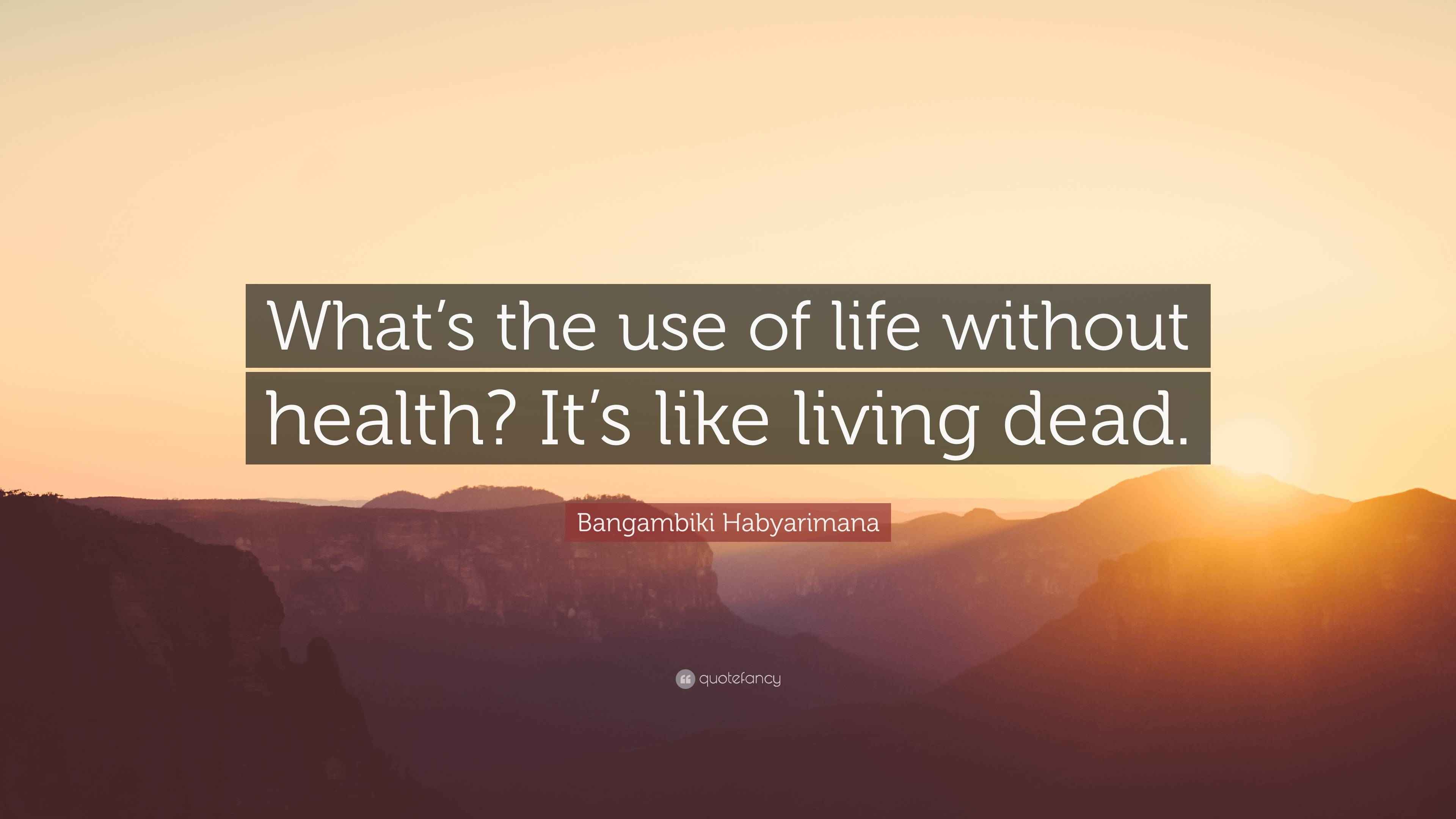 Bangambiki Habyarimana Quote: “What’s the use of life without health ...