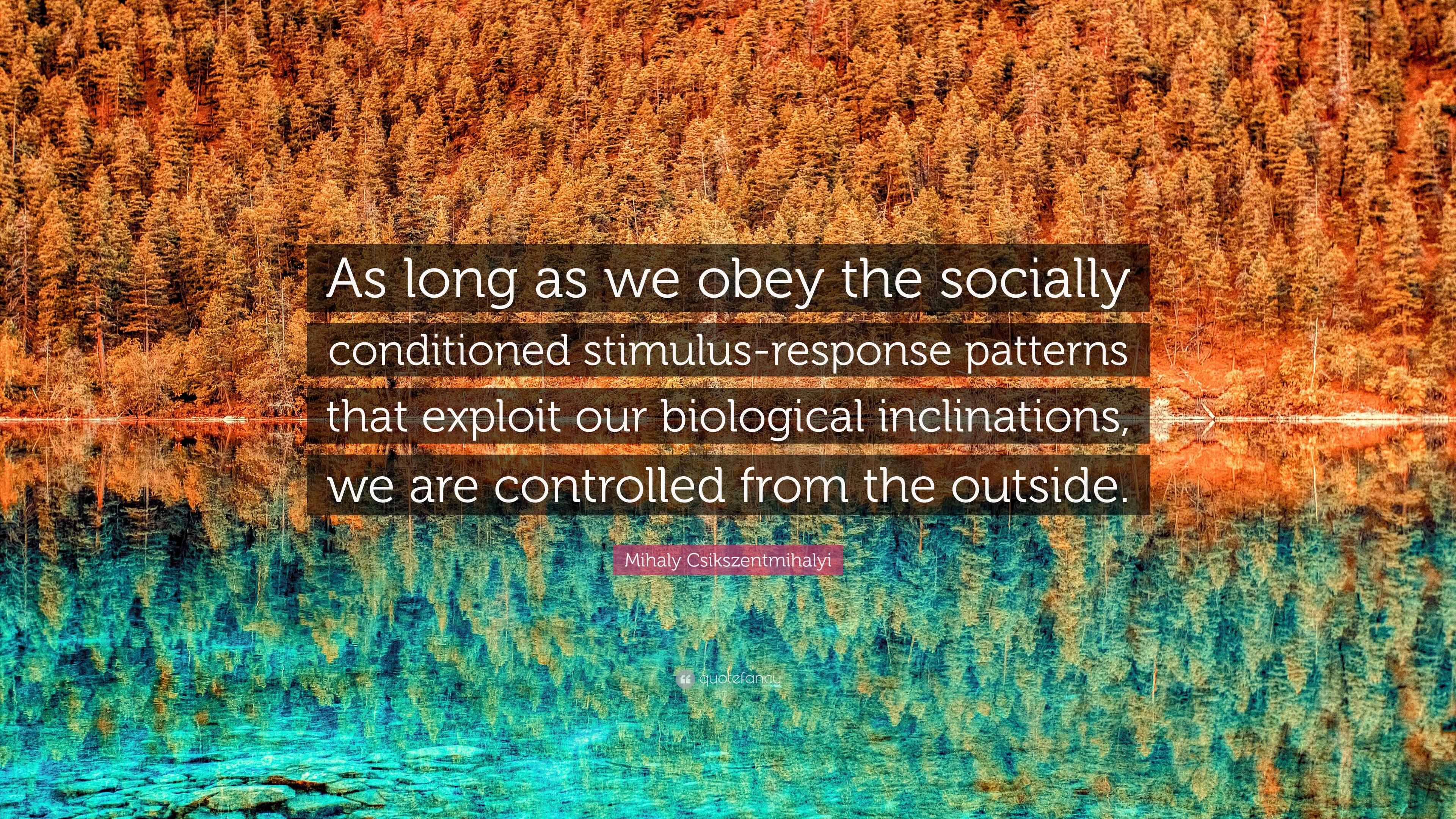 Mihaly Csikszentmihalyi Quote: “As long as we obey the socially ...