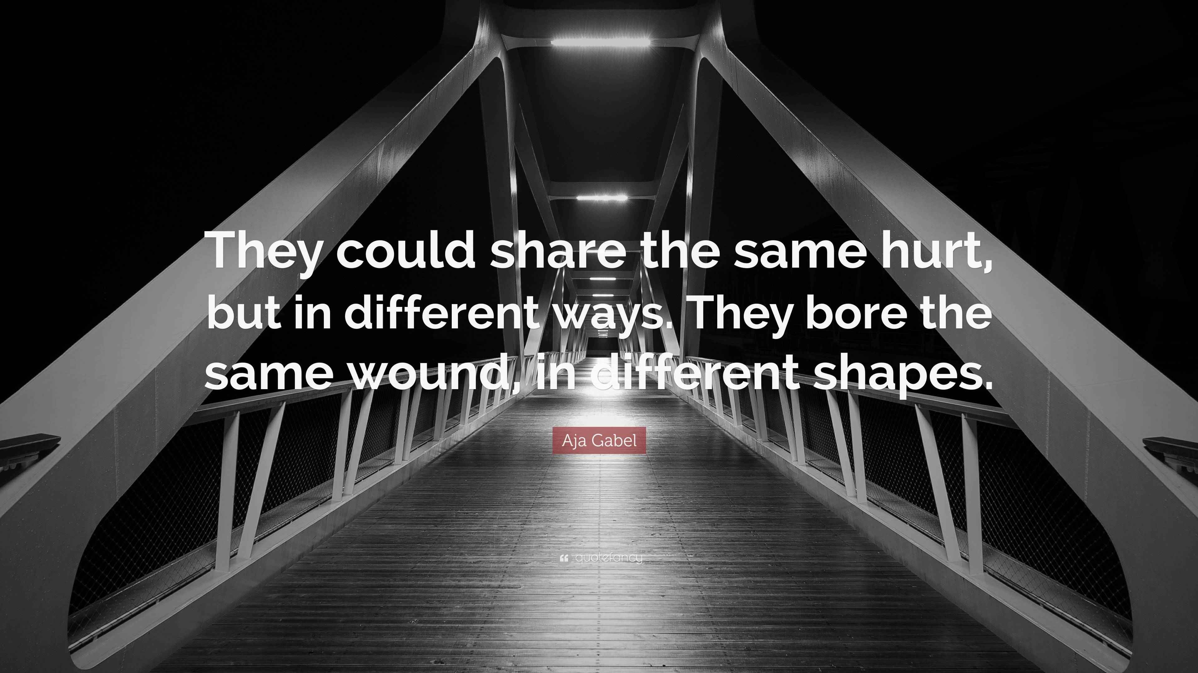 Aja Gabel Quote: “They could share the same hurt, but in different ways ...
