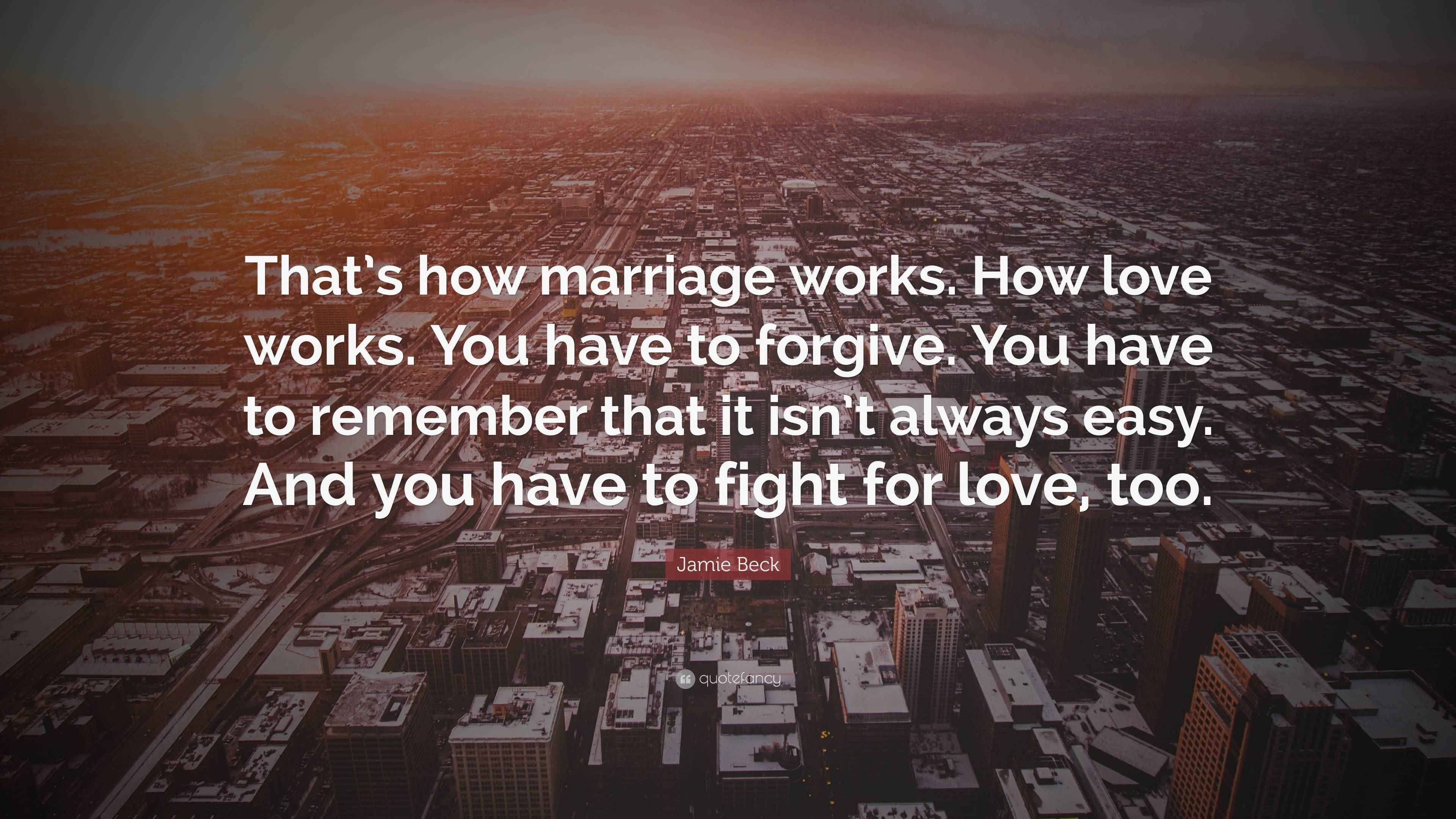 Jamie Beck Quote: “That’s how marriage works. How love works. You have ...