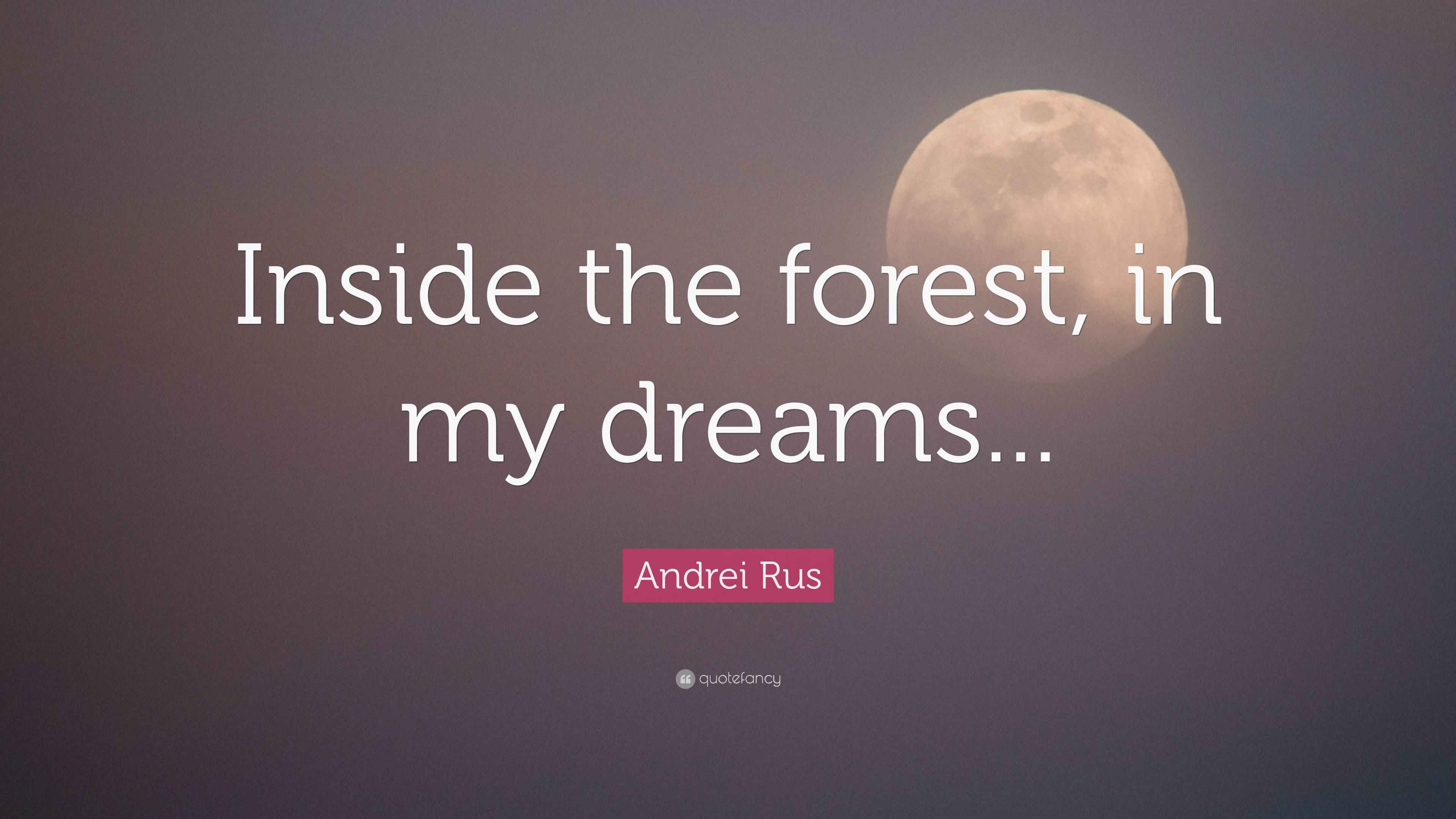 Andrei Rus Quote: “Inside the forest, in my dreams...”