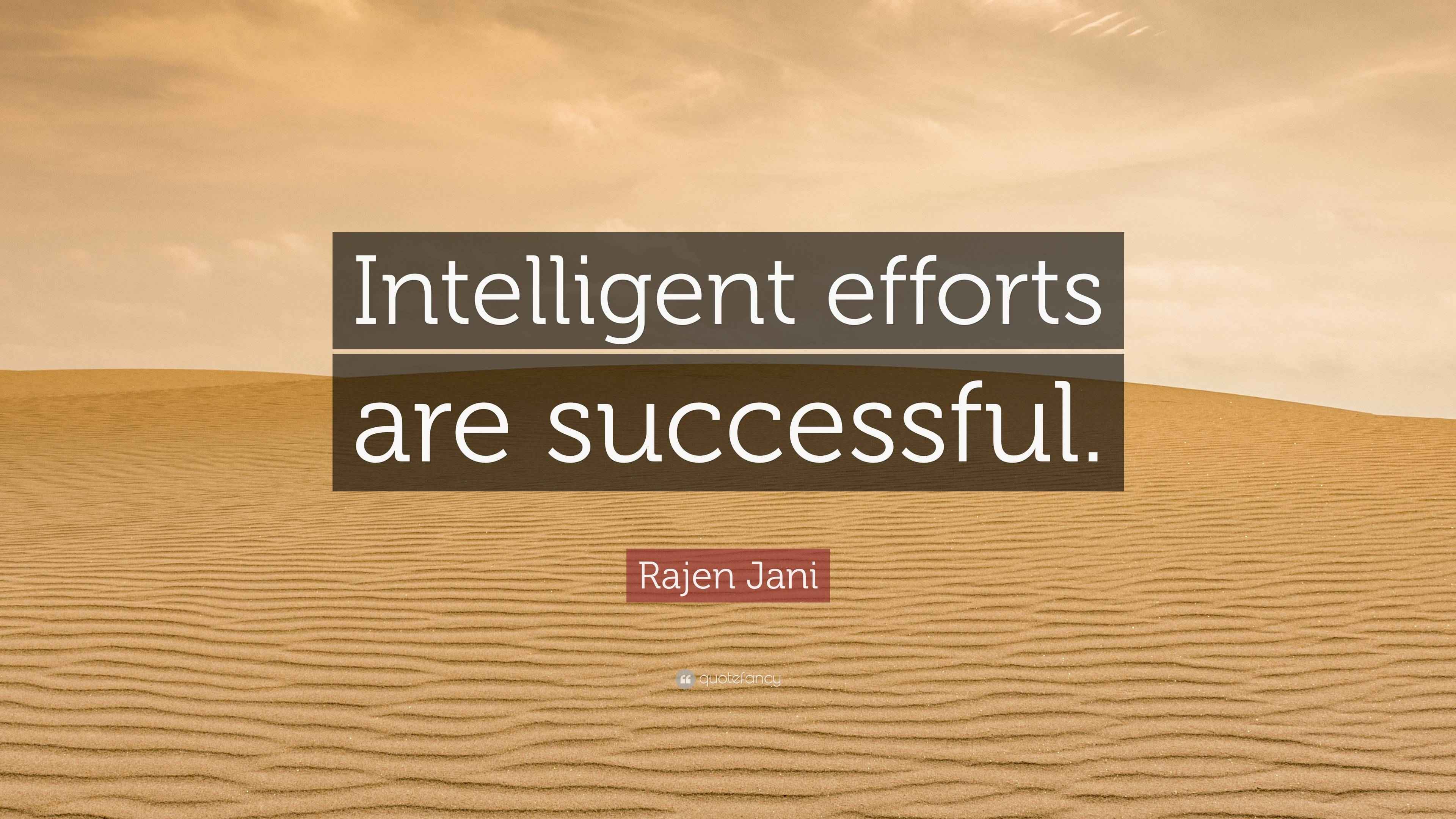 Rajen Jani Quote: “Intelligent efforts are successful.”