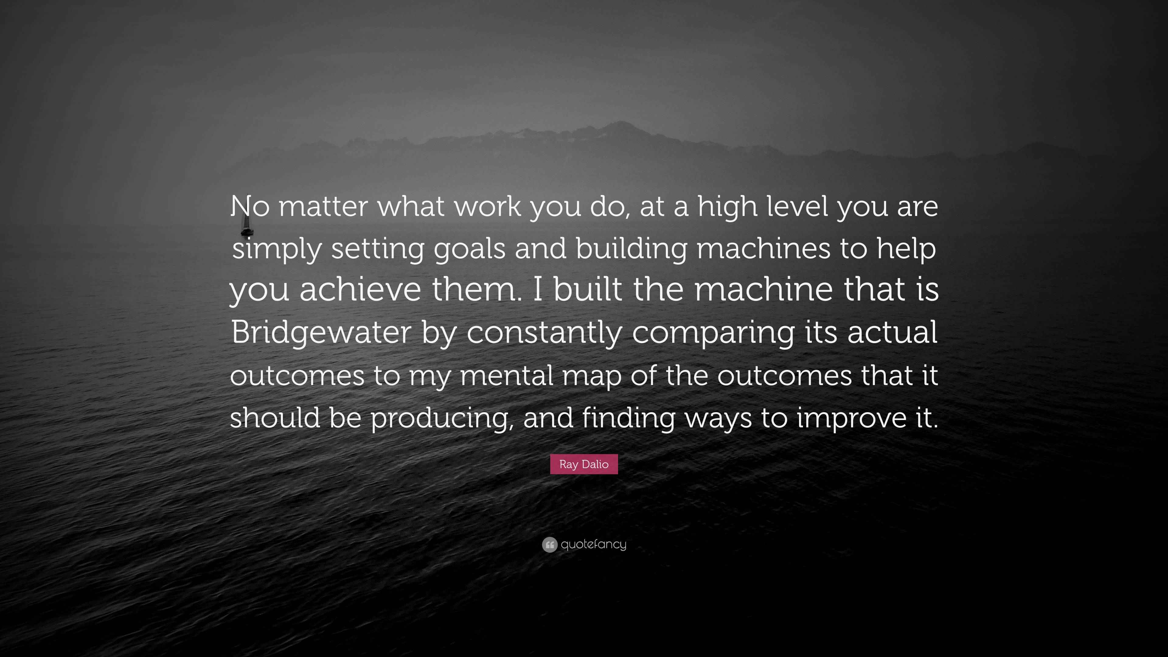 Ray Dalio Quote: “No matter what work you do, at a high level you are ...