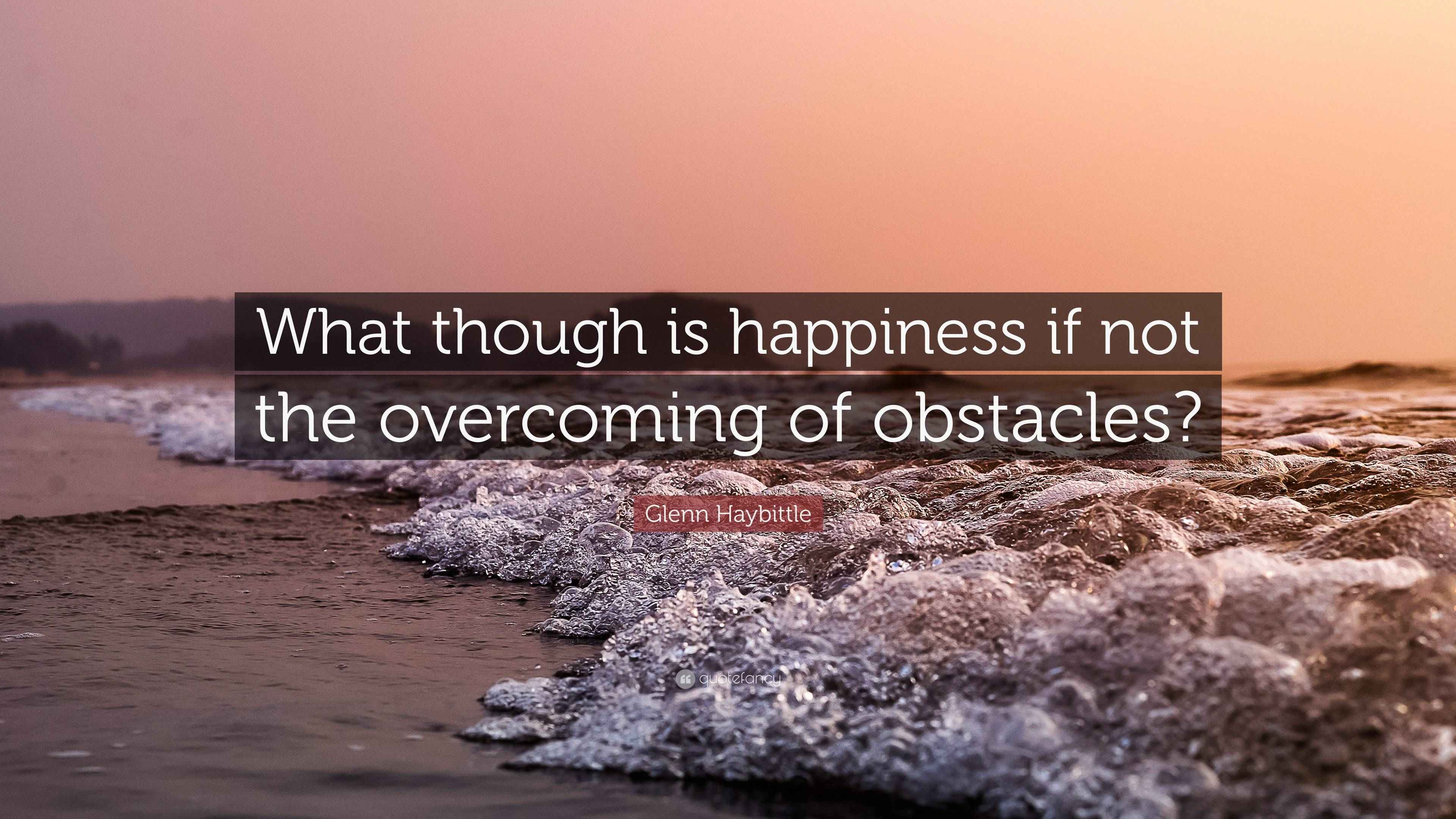 Glenn Haybittle Quote: “What though is happiness if not the overcoming ...