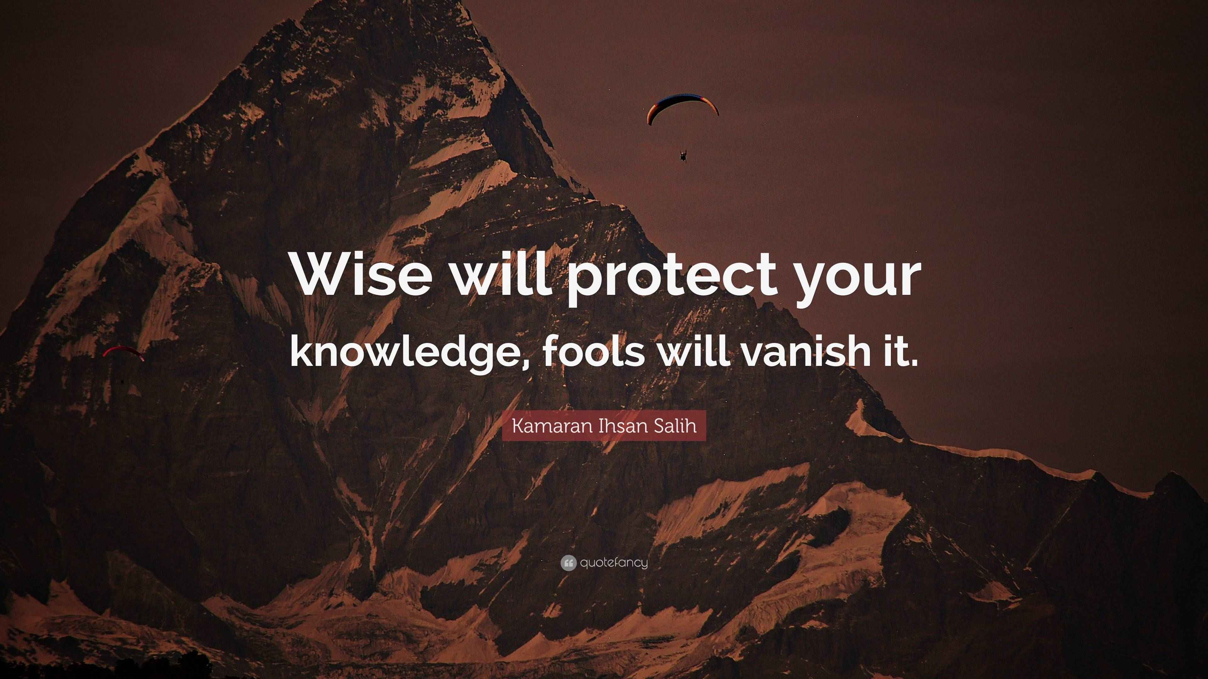 Kamaran Ihsan Salih Quote: “Wise will protect your knowledge, fools ...