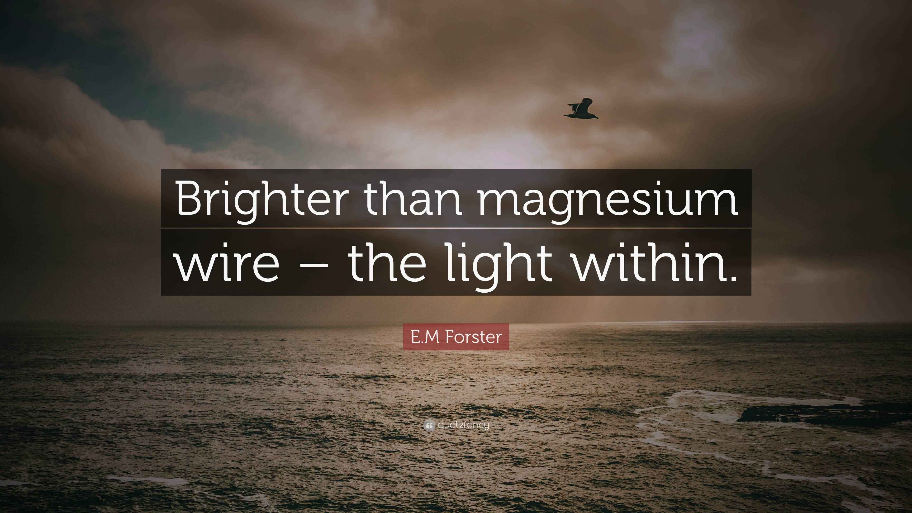 E.M Forster Quote: “Brighter than magnesium wire – the light within.”