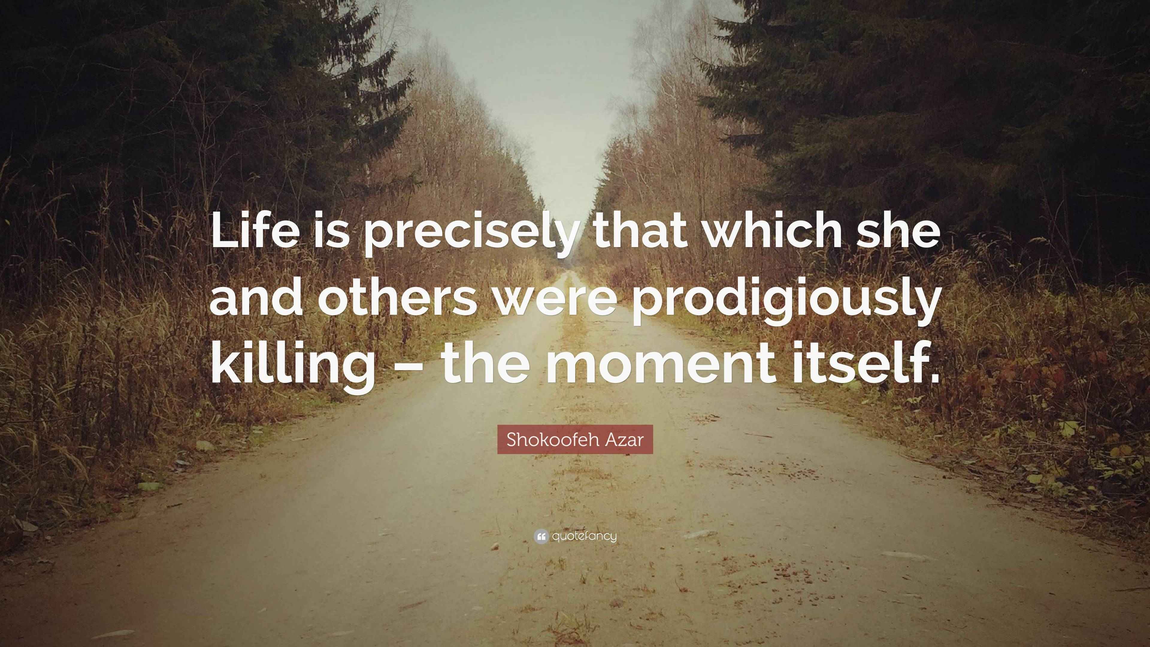 Shokoofeh Azar Quote: “Life is precisely that which she and others were ...