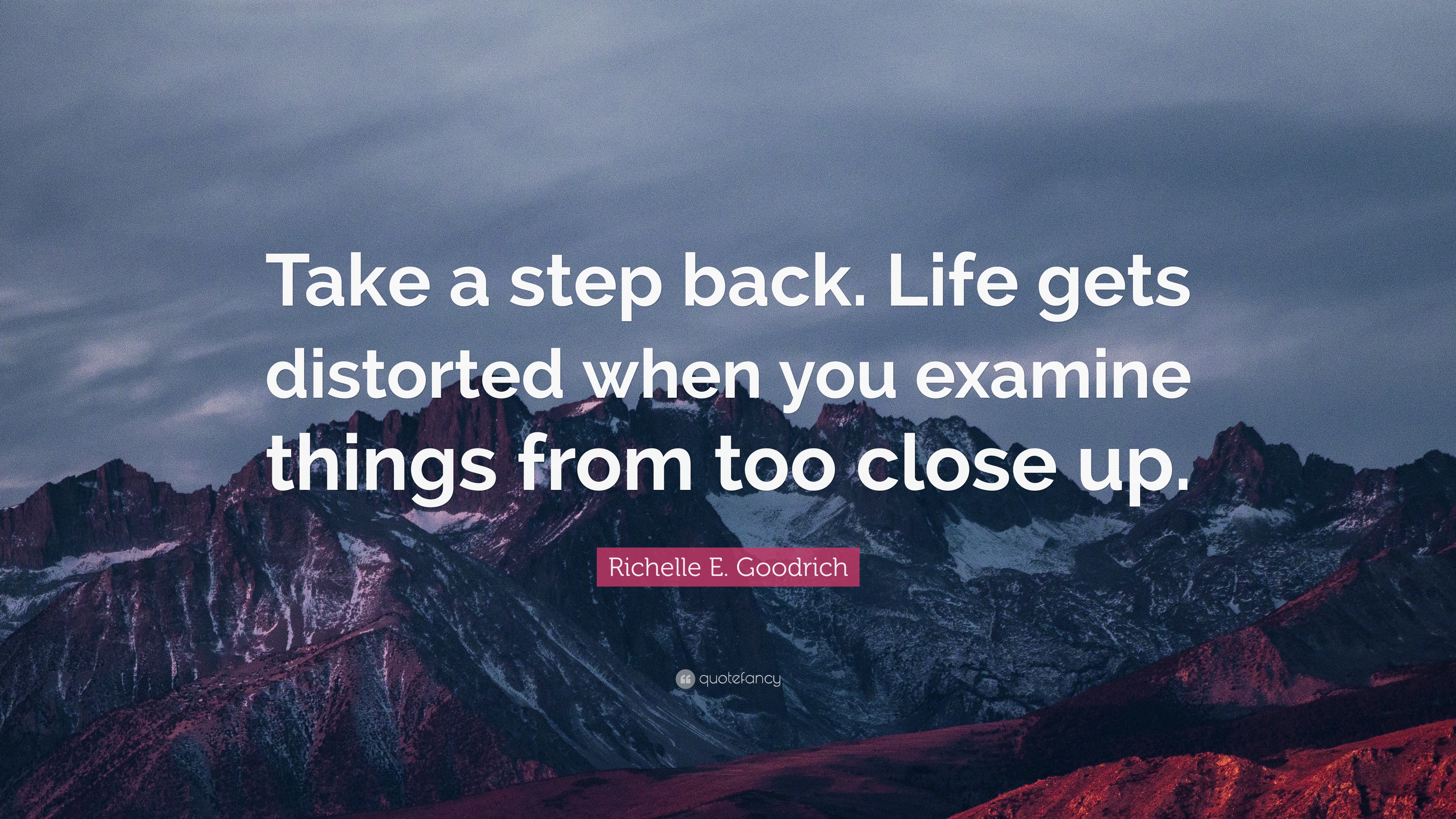 Richelle E. Goodrich Quote: “Take a step back. Life gets distorted when ...