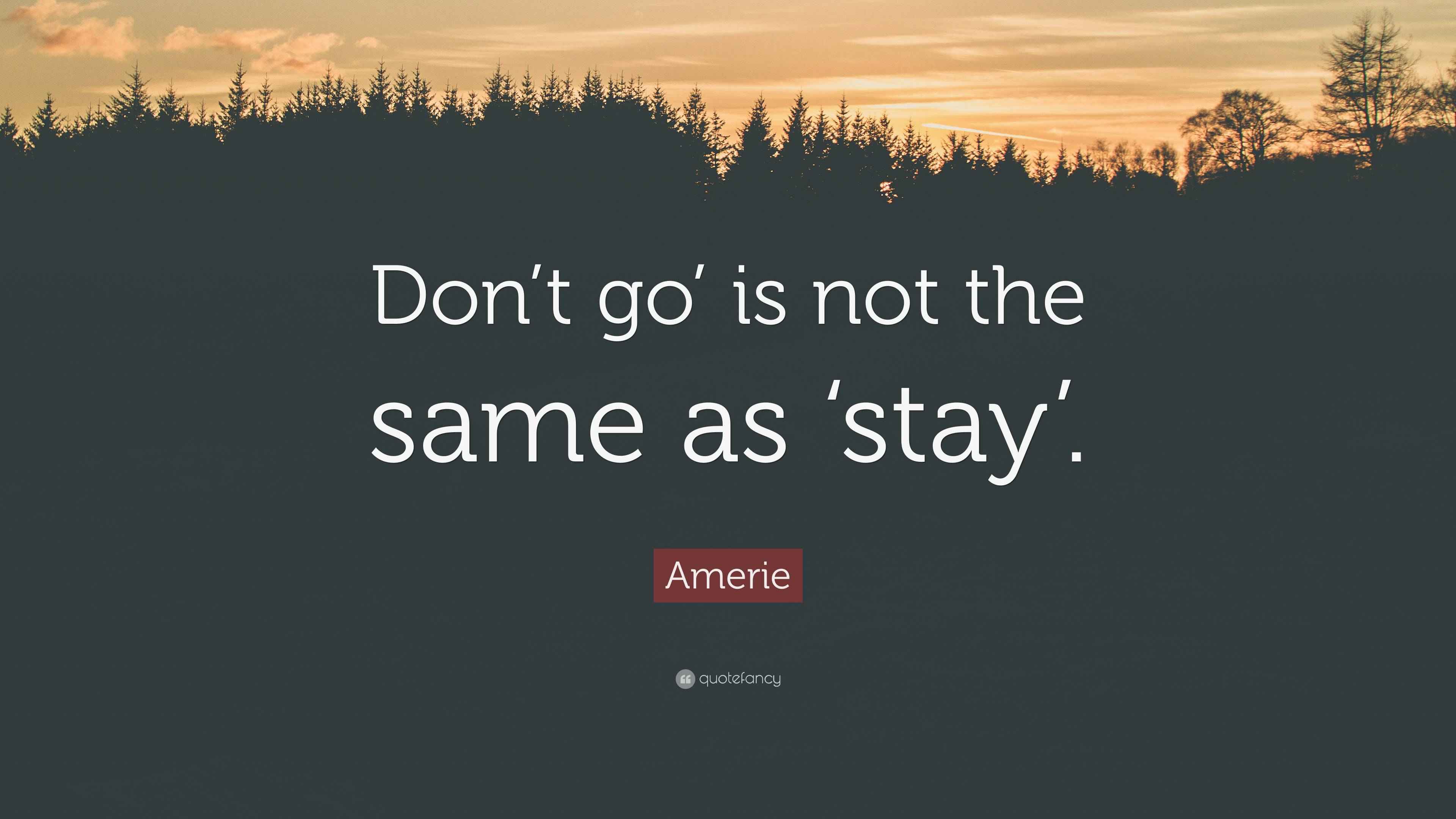 Amerie Quote: “Don’t go’ is not the same as ‘stay’.”