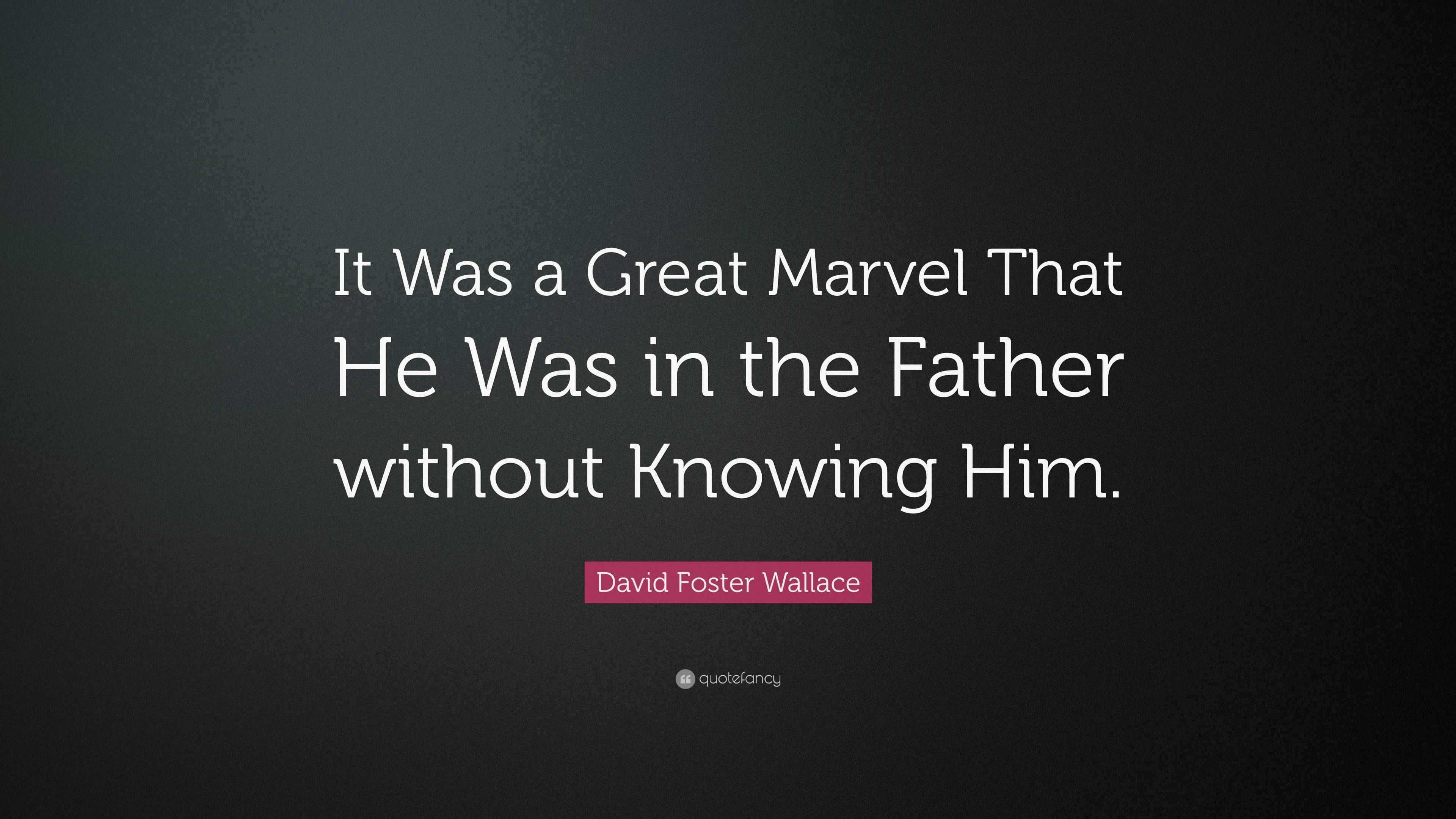 David Foster Wallace Quote: “It Was a Great Marvel That He Was in the ...