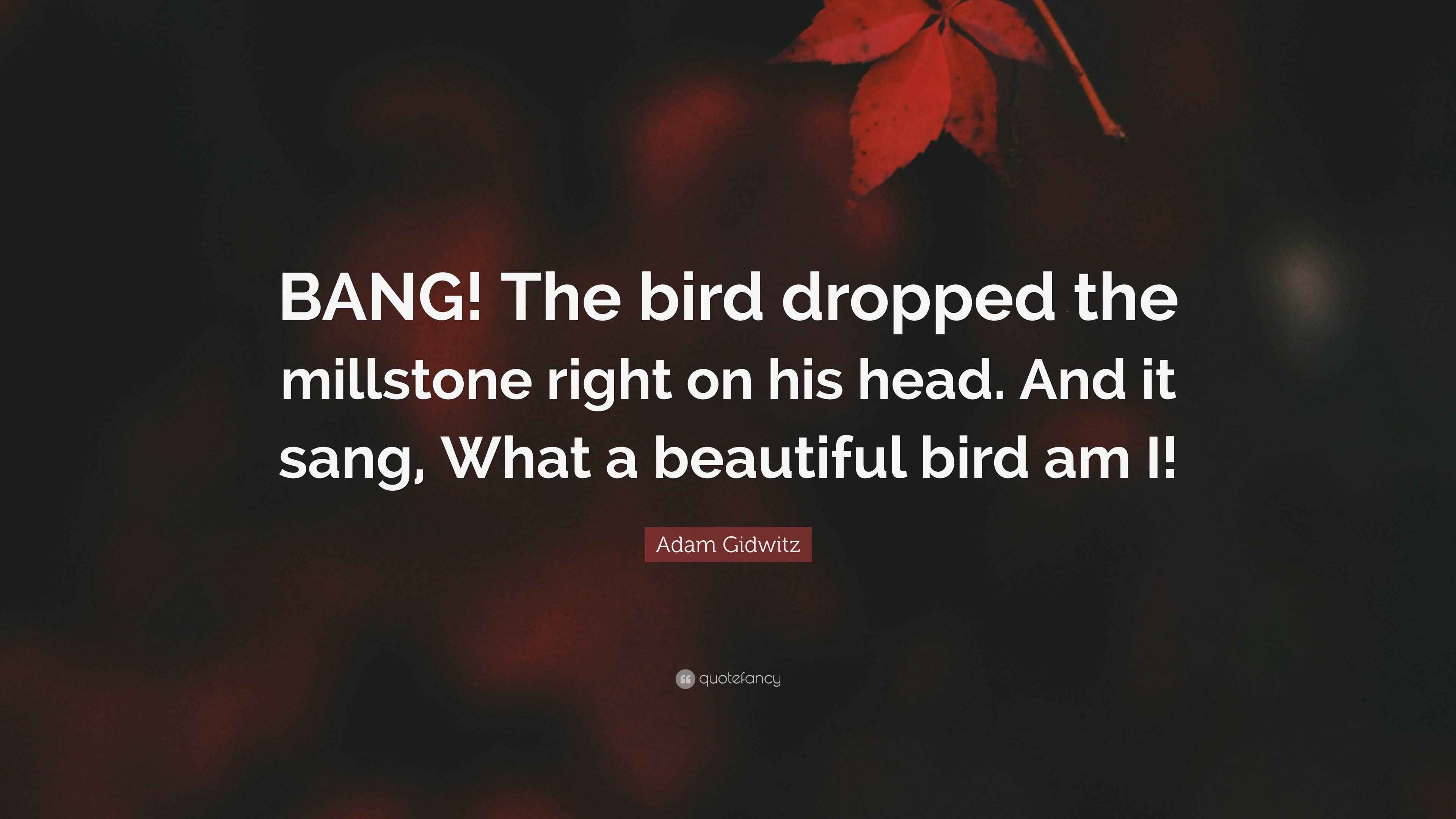 Adam Gidwitz Quote: “BANG! The bird dropped the millstone right on his ...