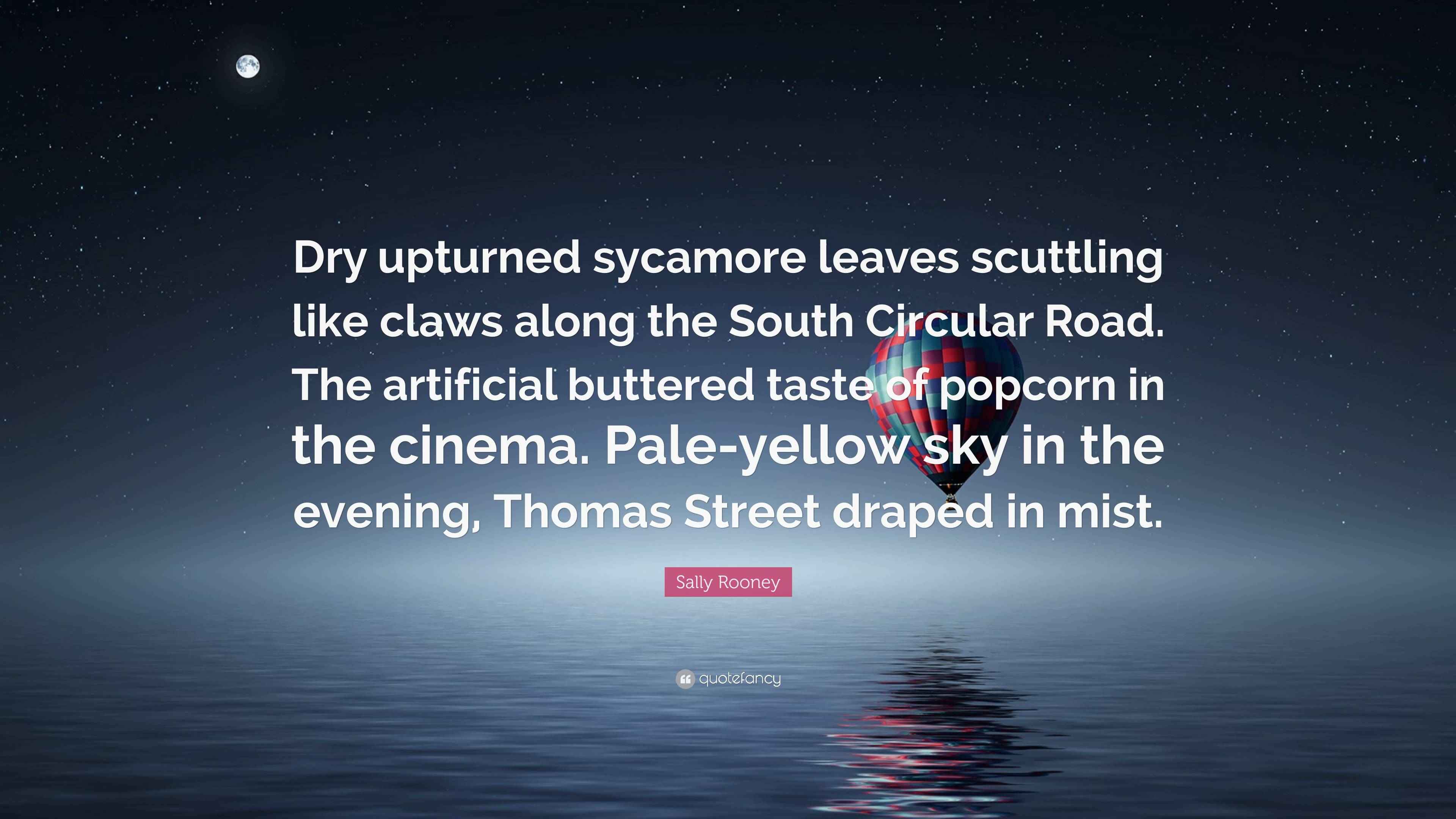 Sally Rooney Quote: “Dry upturned sycamore leaves scuttling like claws ...