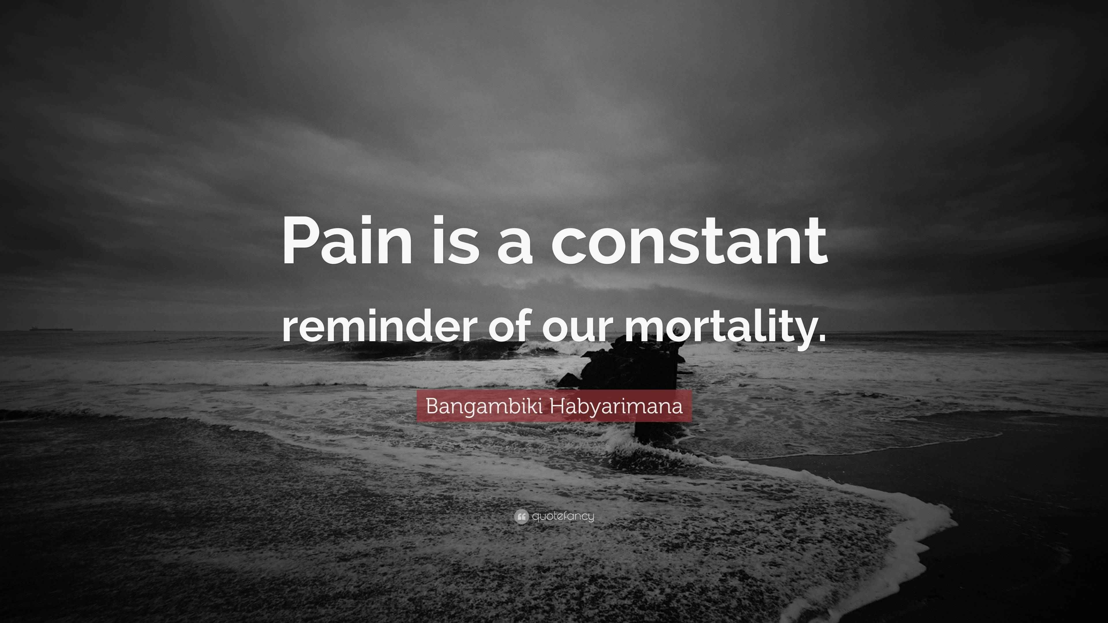 Bangambiki Habyarimana Quote: “Pain is a constant reminder of our ...