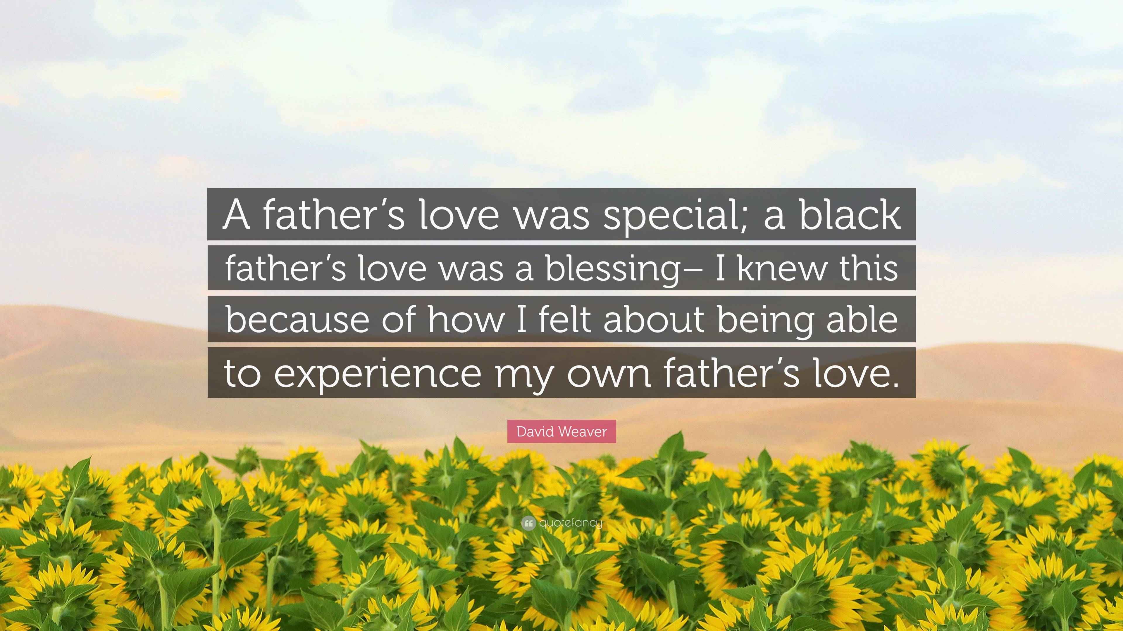 David Weaver Quote: “A father’s love was special; a black father’s love ...