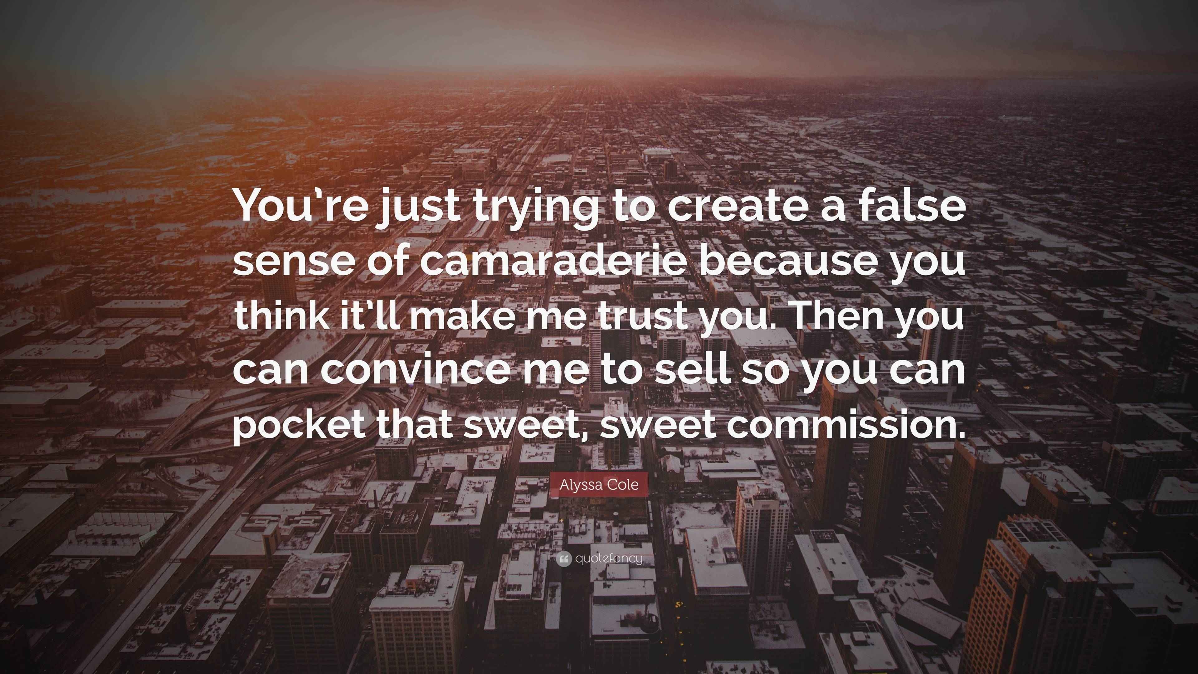 Alyssa Cole Quote: “You’re just trying to create a false sense of ...