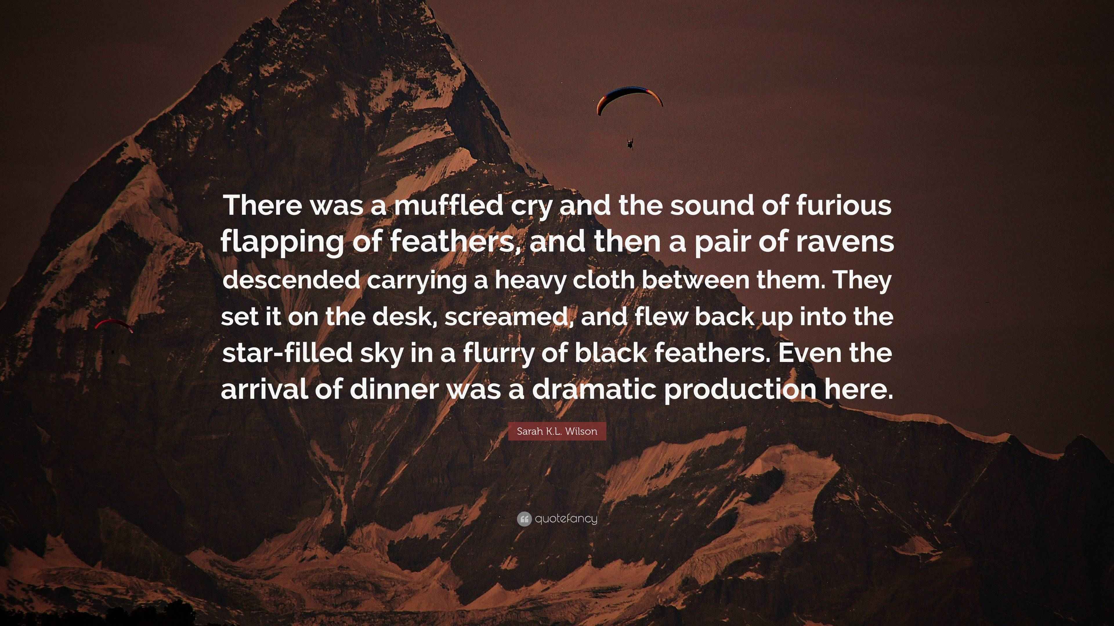 Sarah K.L. Wilson Quote: “There was a muffled cry and the sound of ...